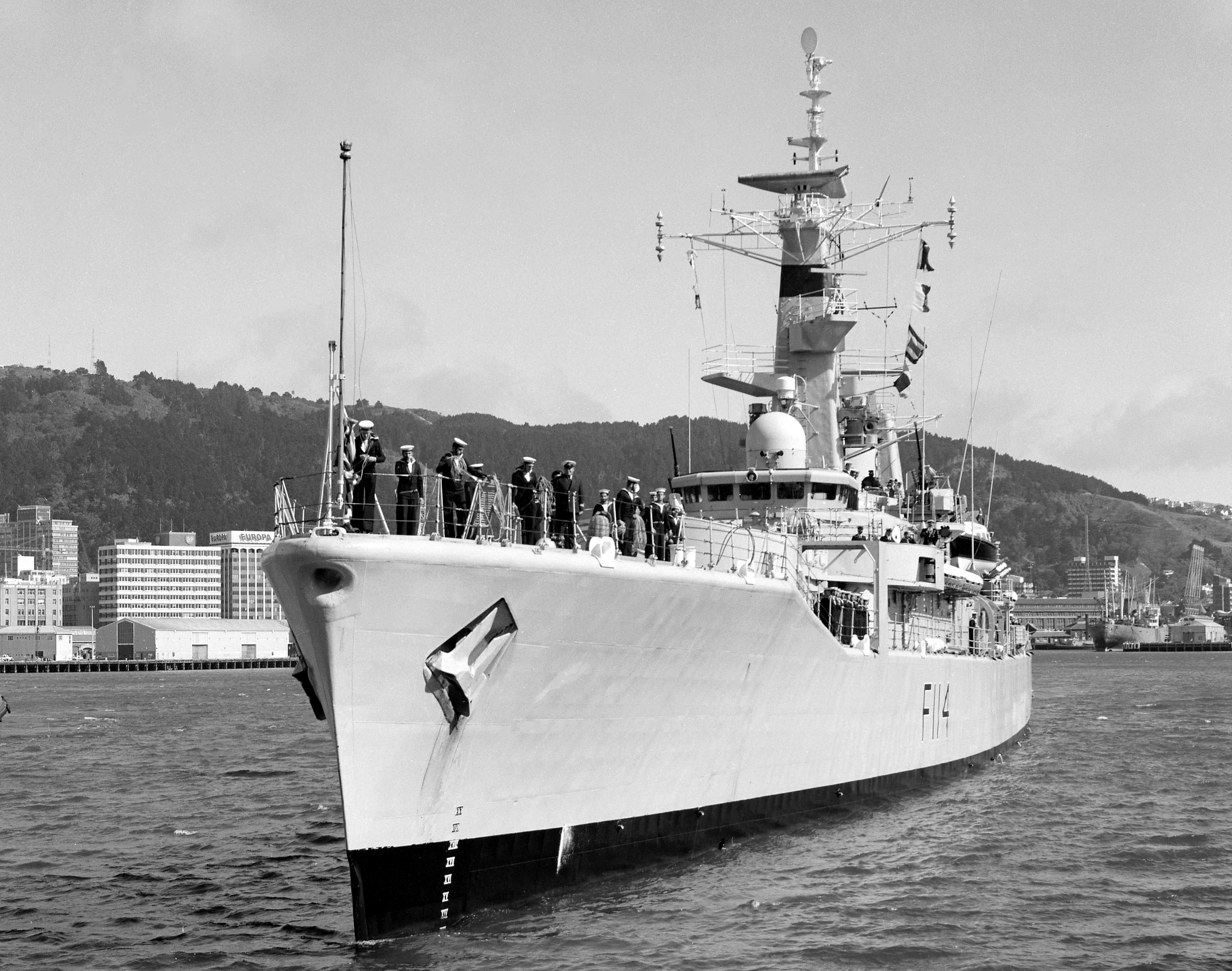 Hms Ajax F114 Photo Print Port Bow View Royal Navy Leander Class