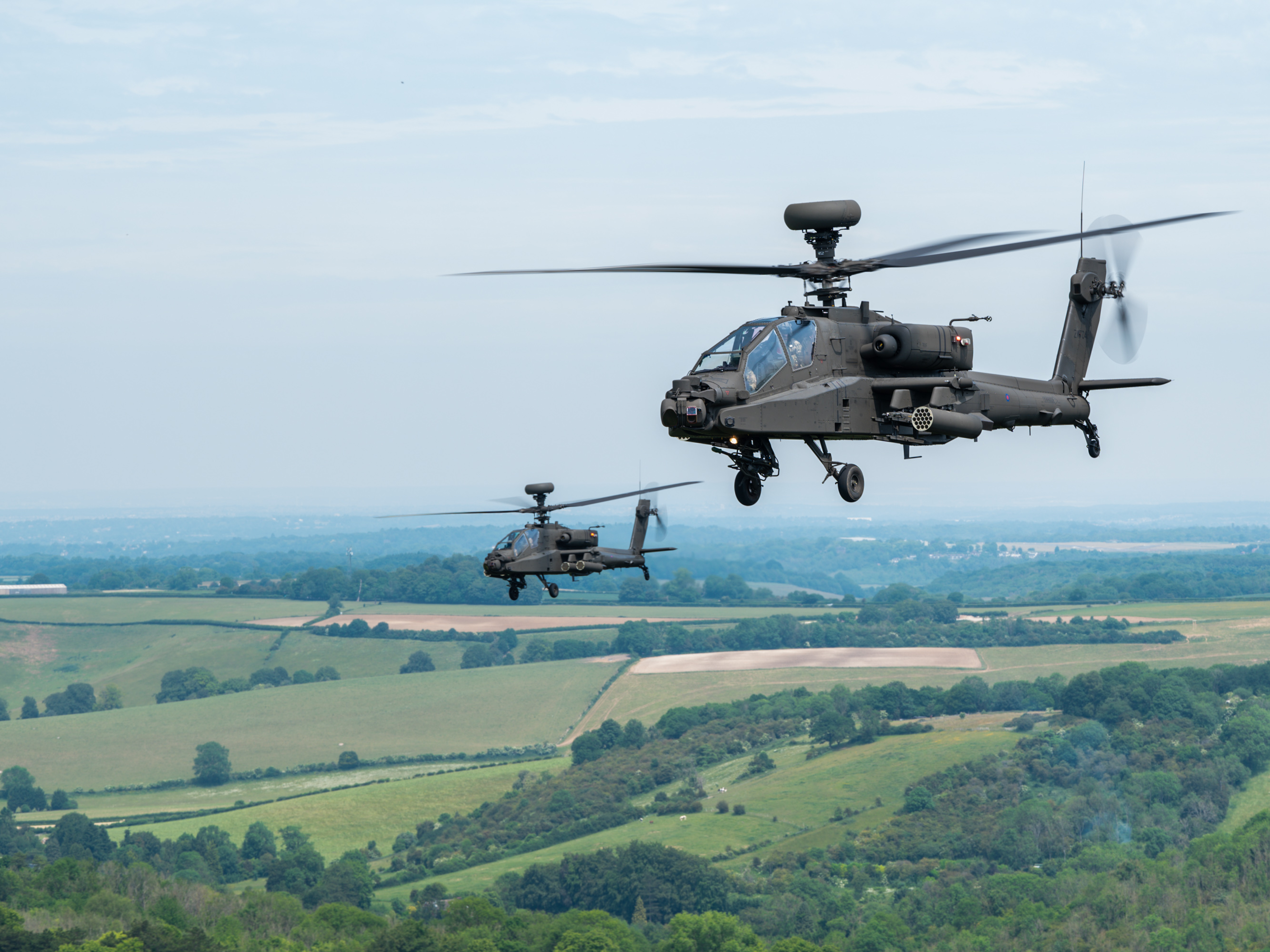 British Army Apache Echo Helicopters in flight Photo Print Wall Art Mi ...