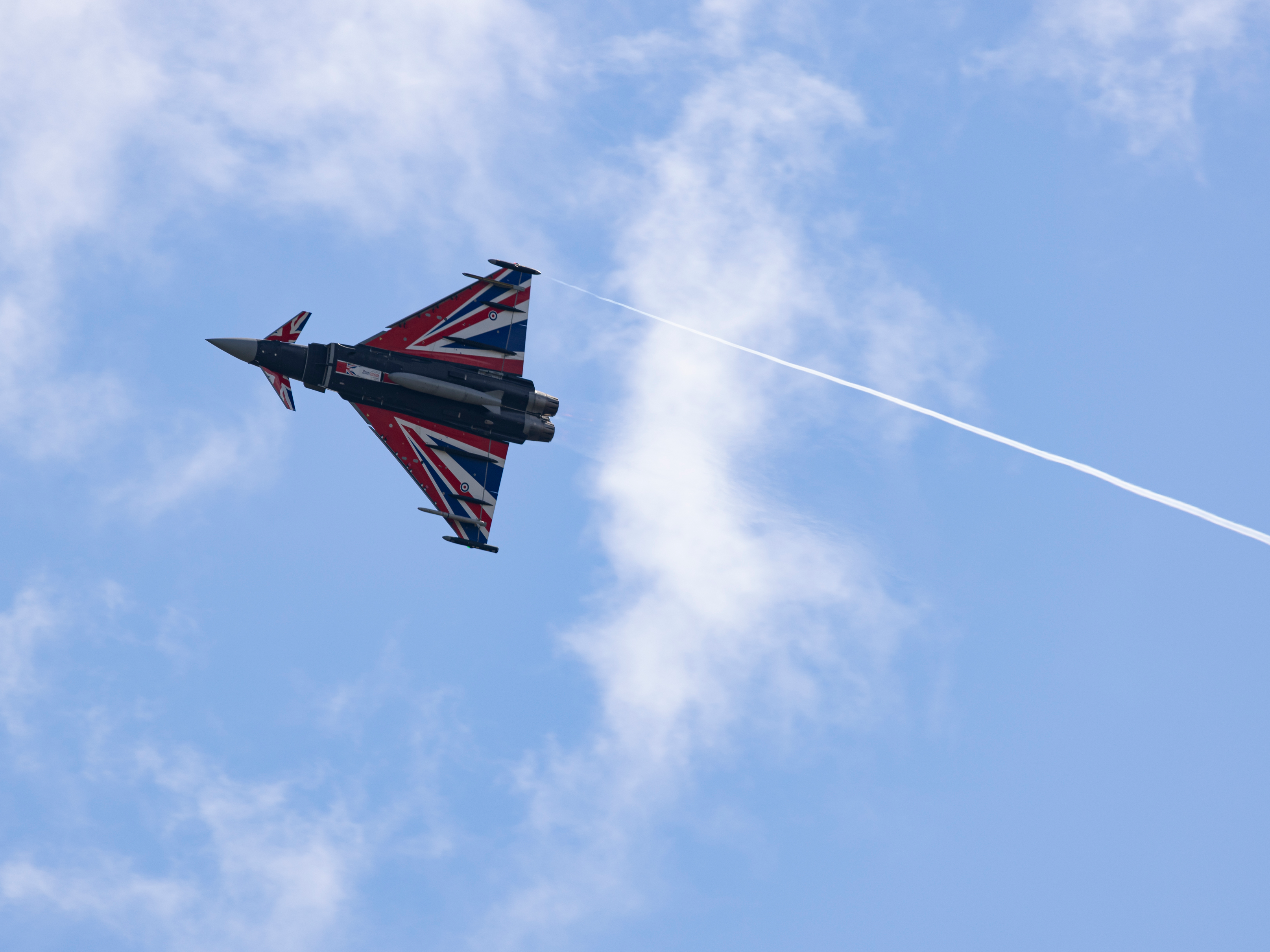 RAF Typhoon with Union Jack livery from below Photo Print Royal Air Fo ...