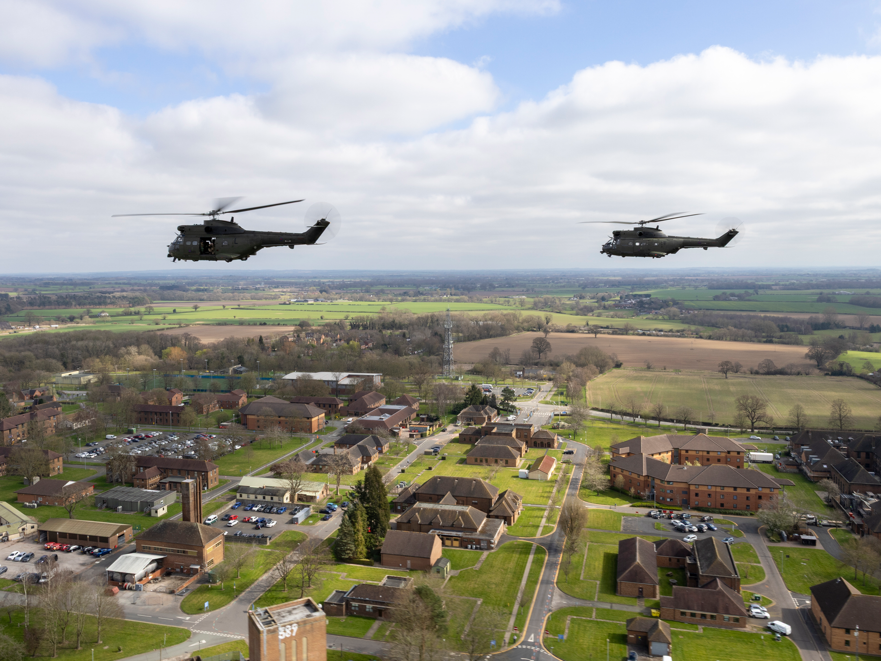 RAF Puma Helicopter in flight over RAF Shawbury Photo Print Royal Air ...