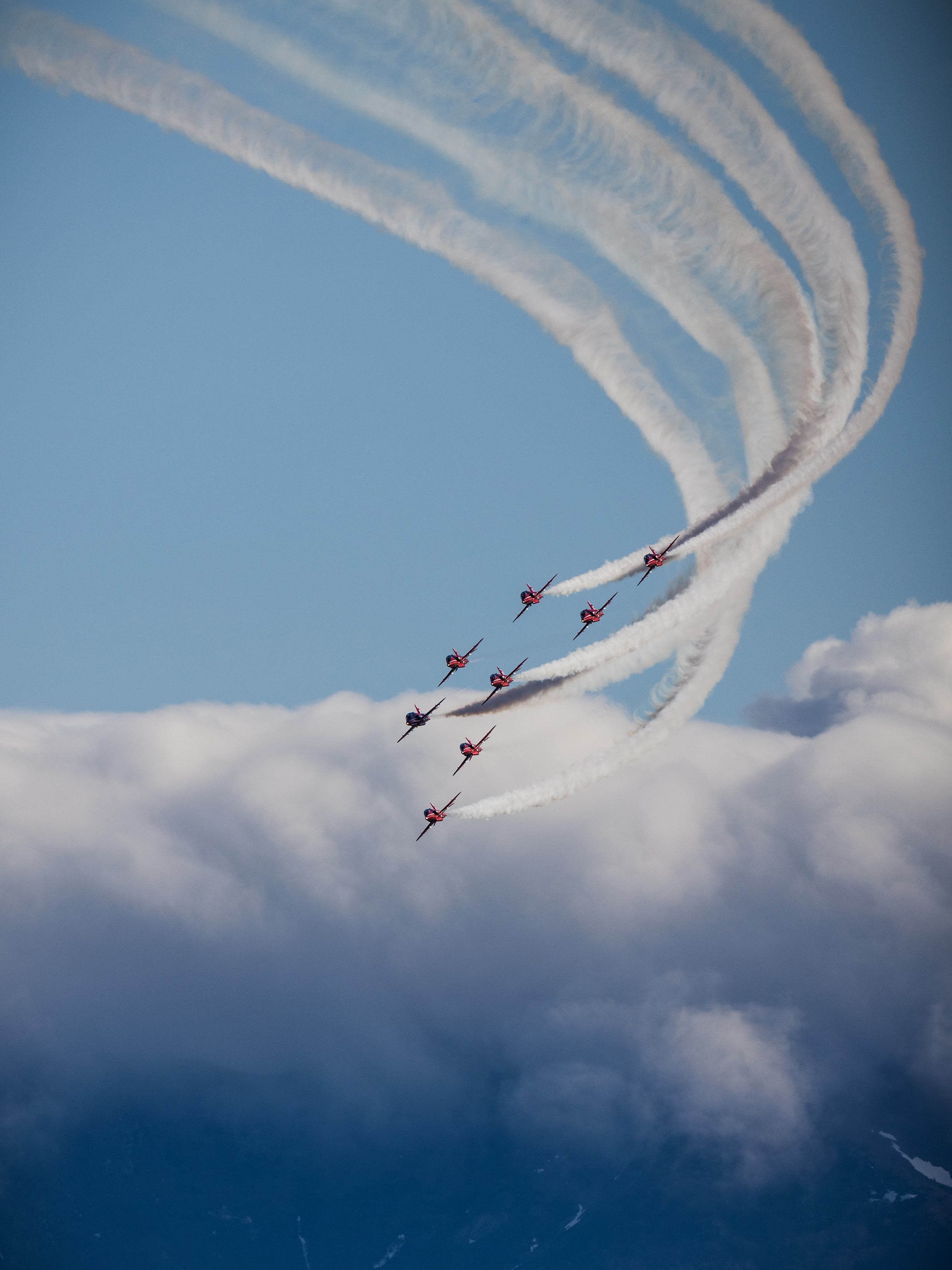 RAF Red Arrows in flight Photo Print Royal Air Force Aircraft Aerobati ...