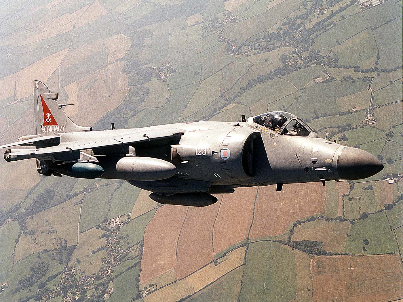 Royal Navy Harrier FA2 Jet Over the English Countryside Photo Print Na ...