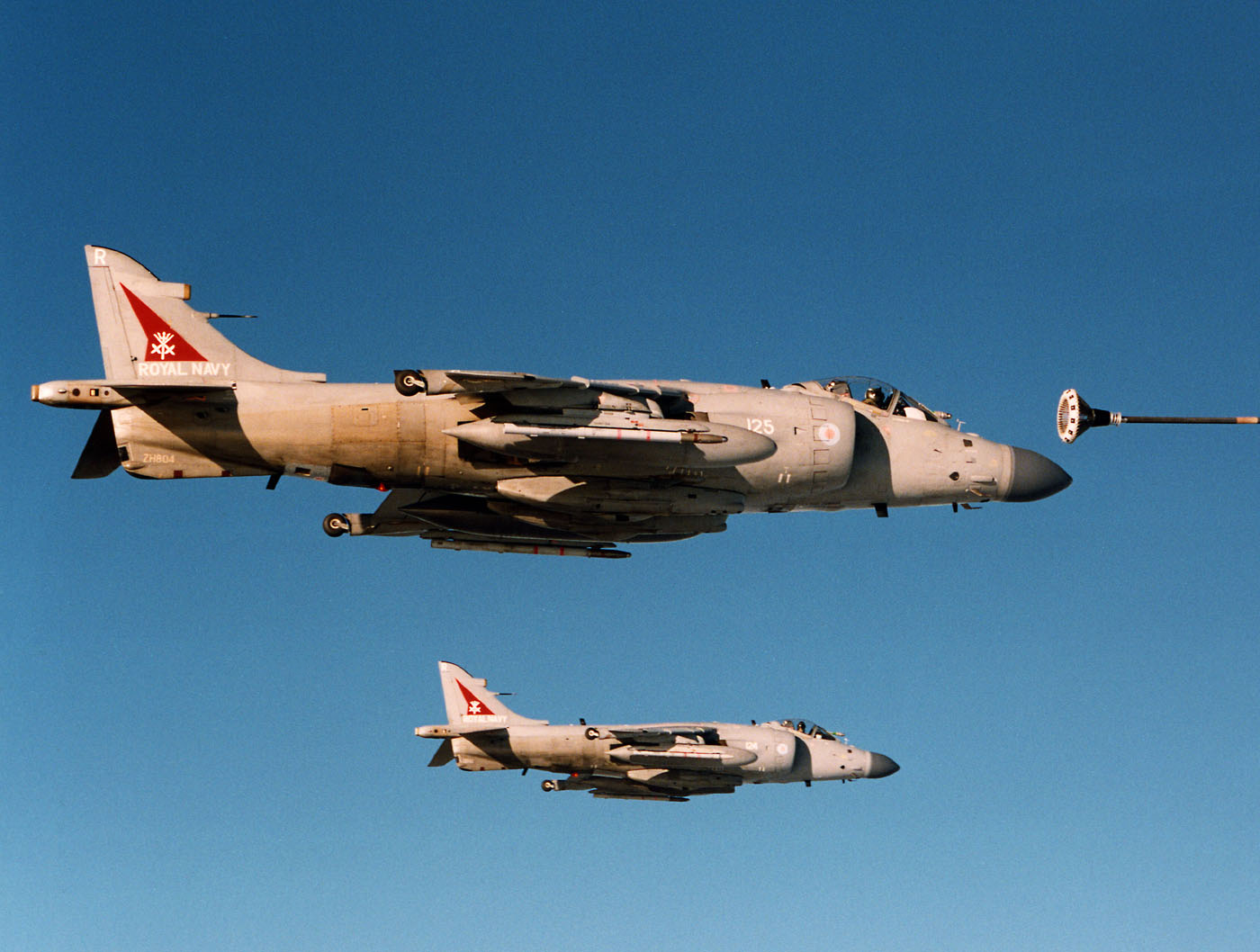 Royal Navy Harrier FA2 Jet Air to Air Refuelling Photo Print Naval Air ...