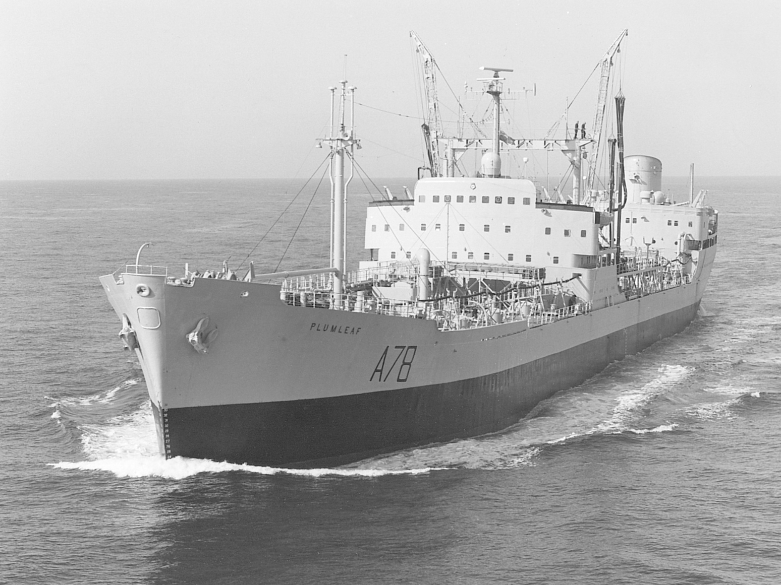 RFA Plumleaf (A78) Leaf Class Tanker Photo Print Port Bow View Royal F ...