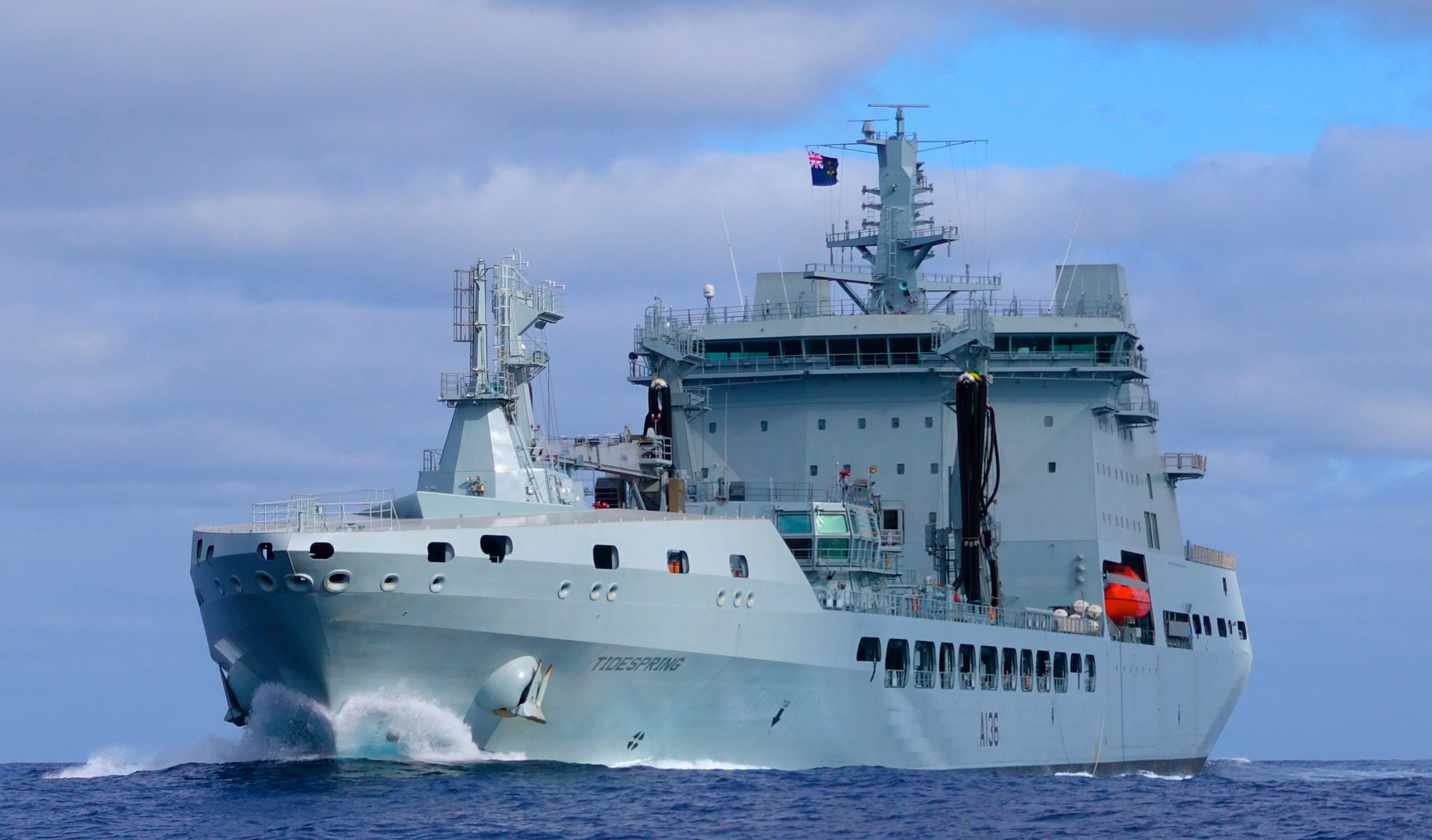 RFA Tidespring (A136) Photo Print - Port Bow View at Sea - Royal Fleet ...