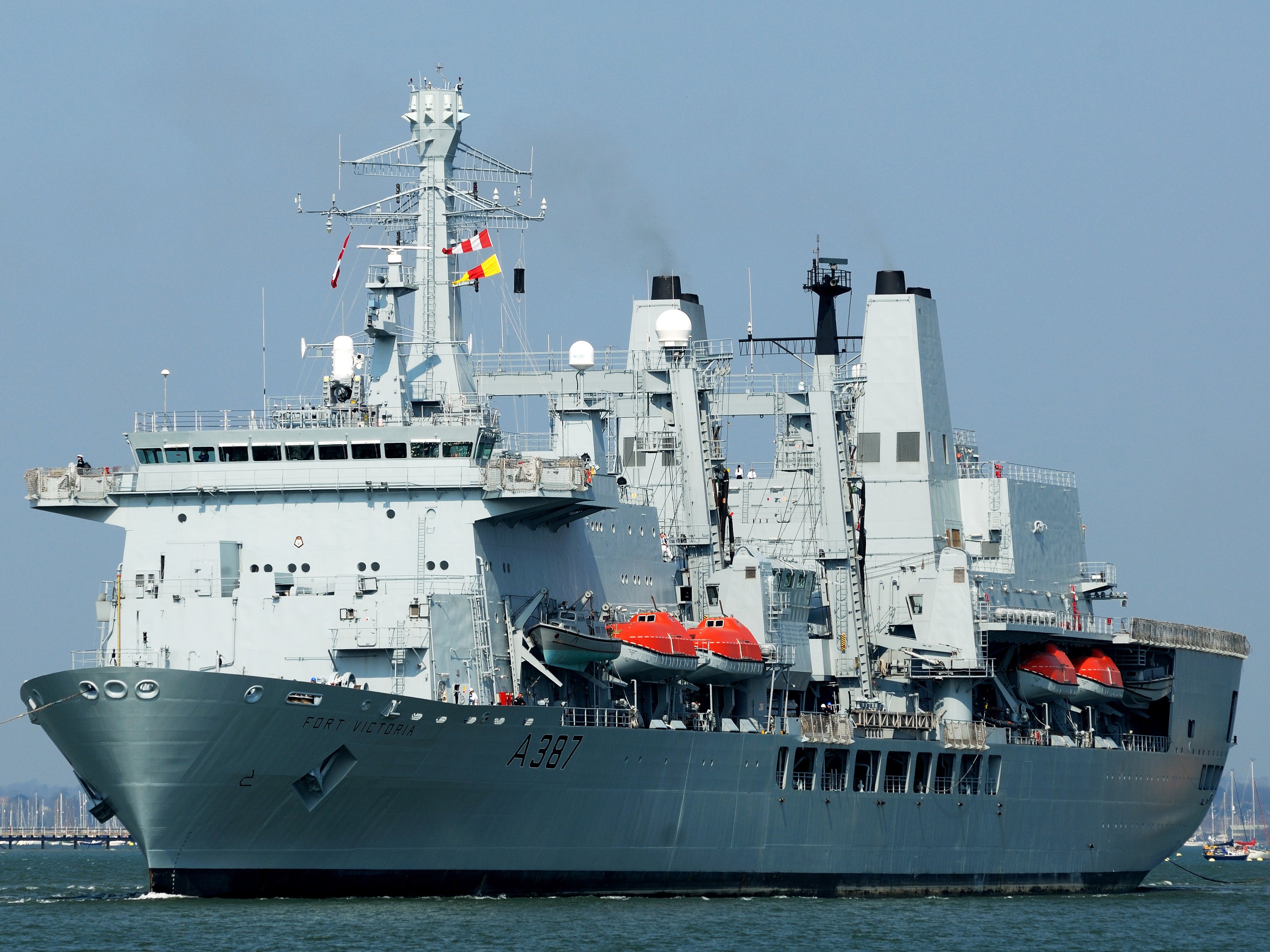 RFA Fort Victoria (A387) Fort Class Tanker Photo Print Leaving Harbour ...