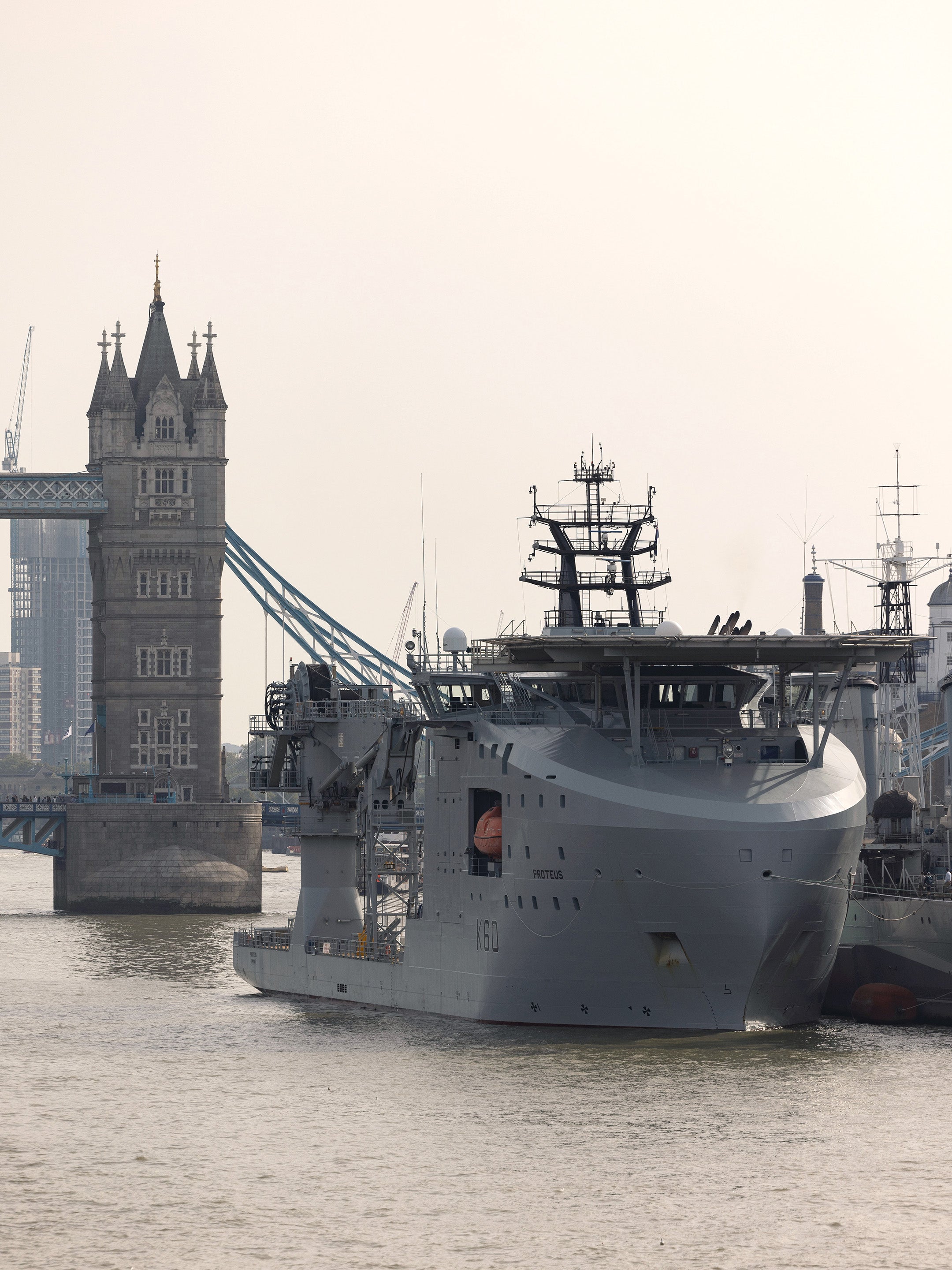 RFA Proteus (K60) Surveillance Ship Photo Print Tower Bridge Royal Fle ...