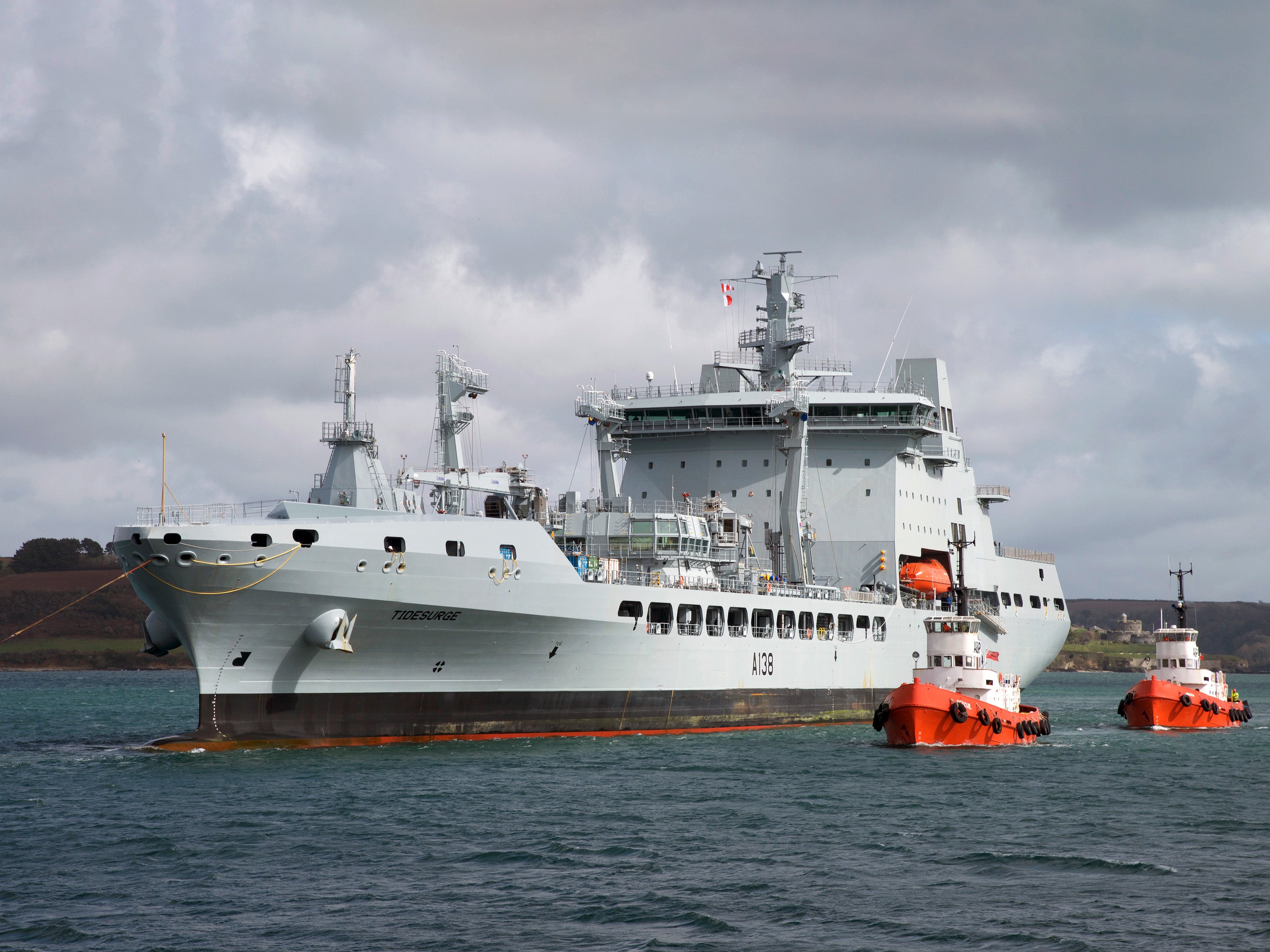 RFA Tidesurge (A138) Tide class Tanker Photo Print With Tugs Royal Fle ...