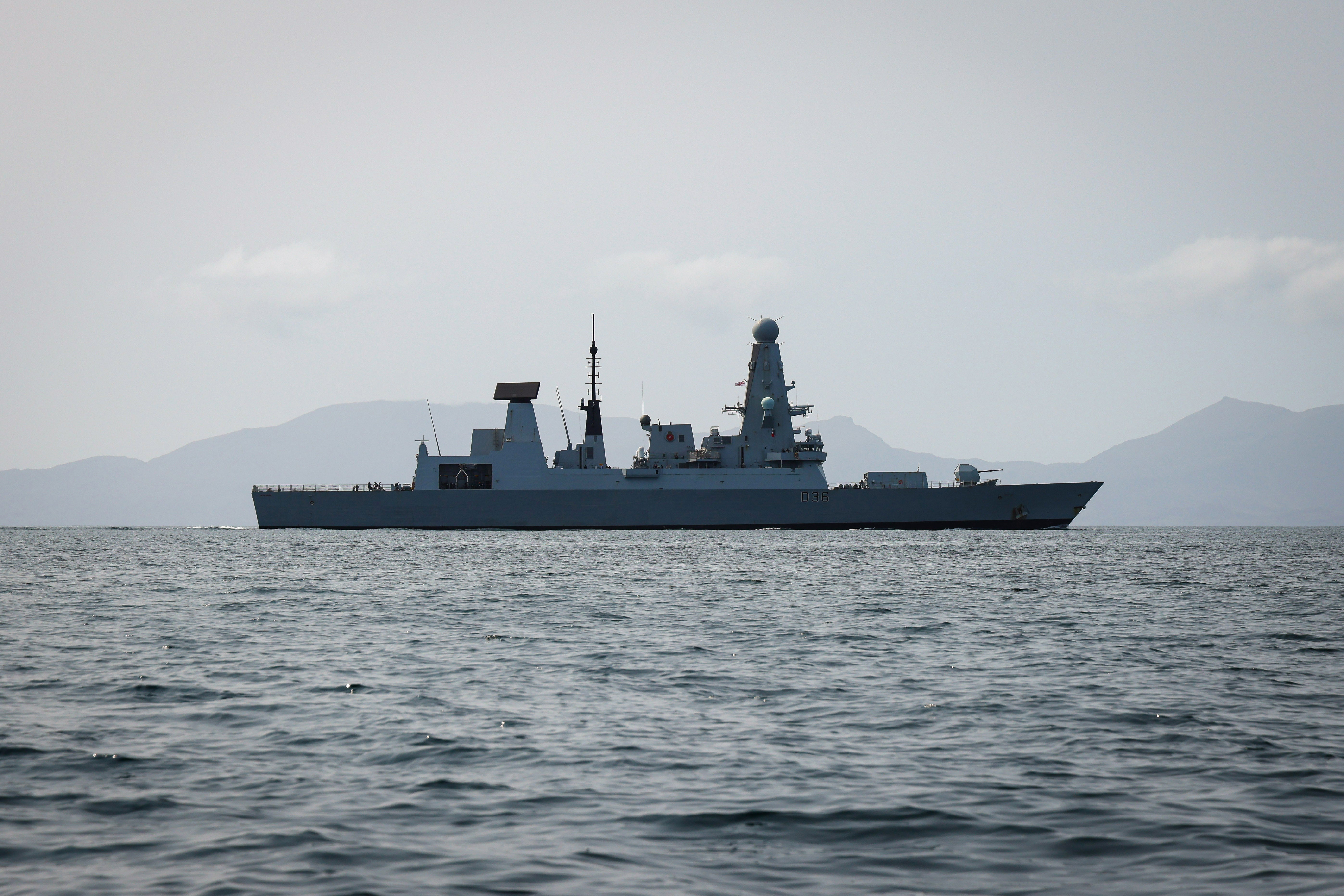 HMS Defender (D36) - Starboard Beam View - Royal Navy Type 45 Destroyer ...