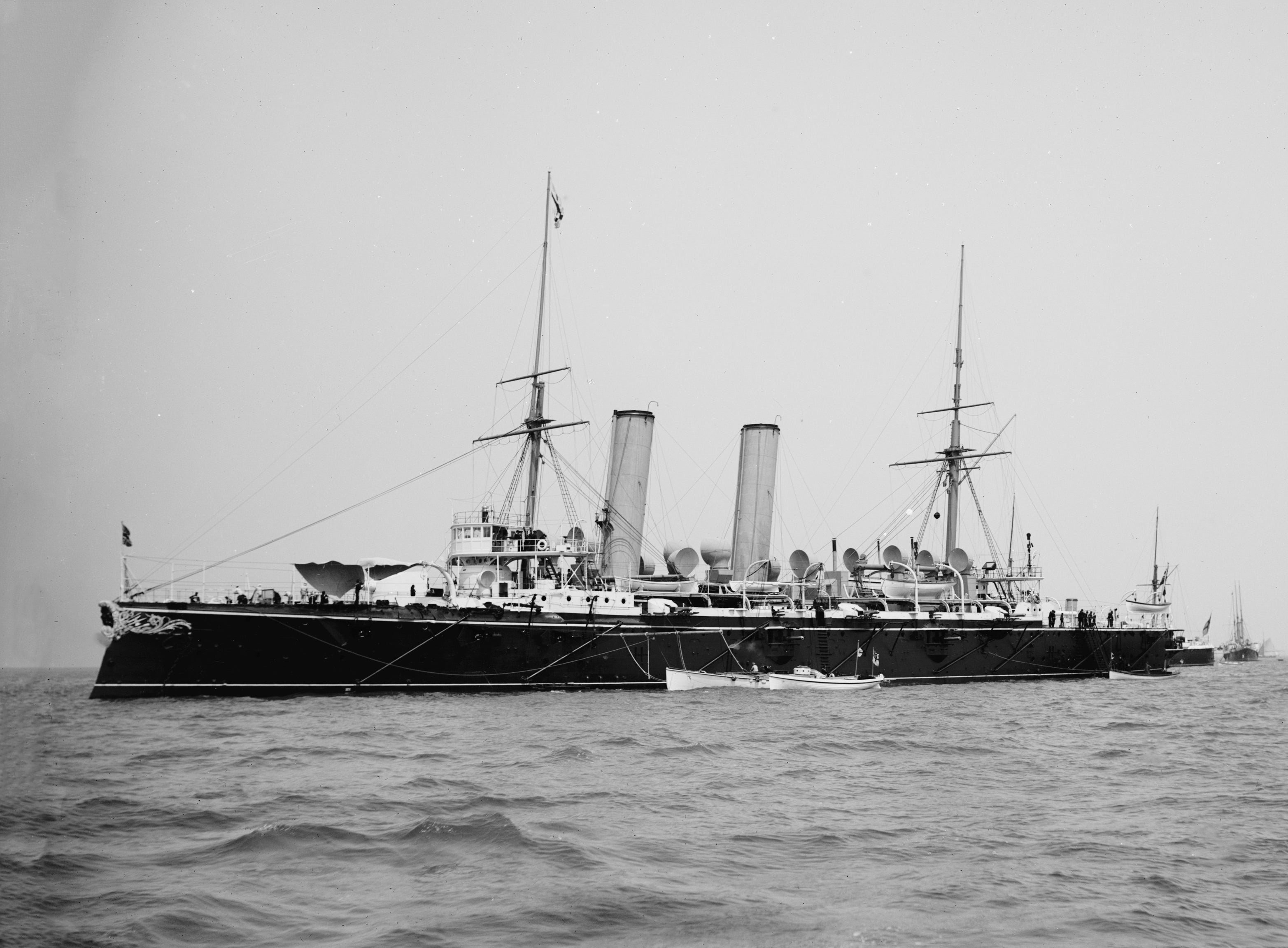 HMS Blake (1889) Royal Navy Blake Class Cruiser Port Side View Photo P ...
