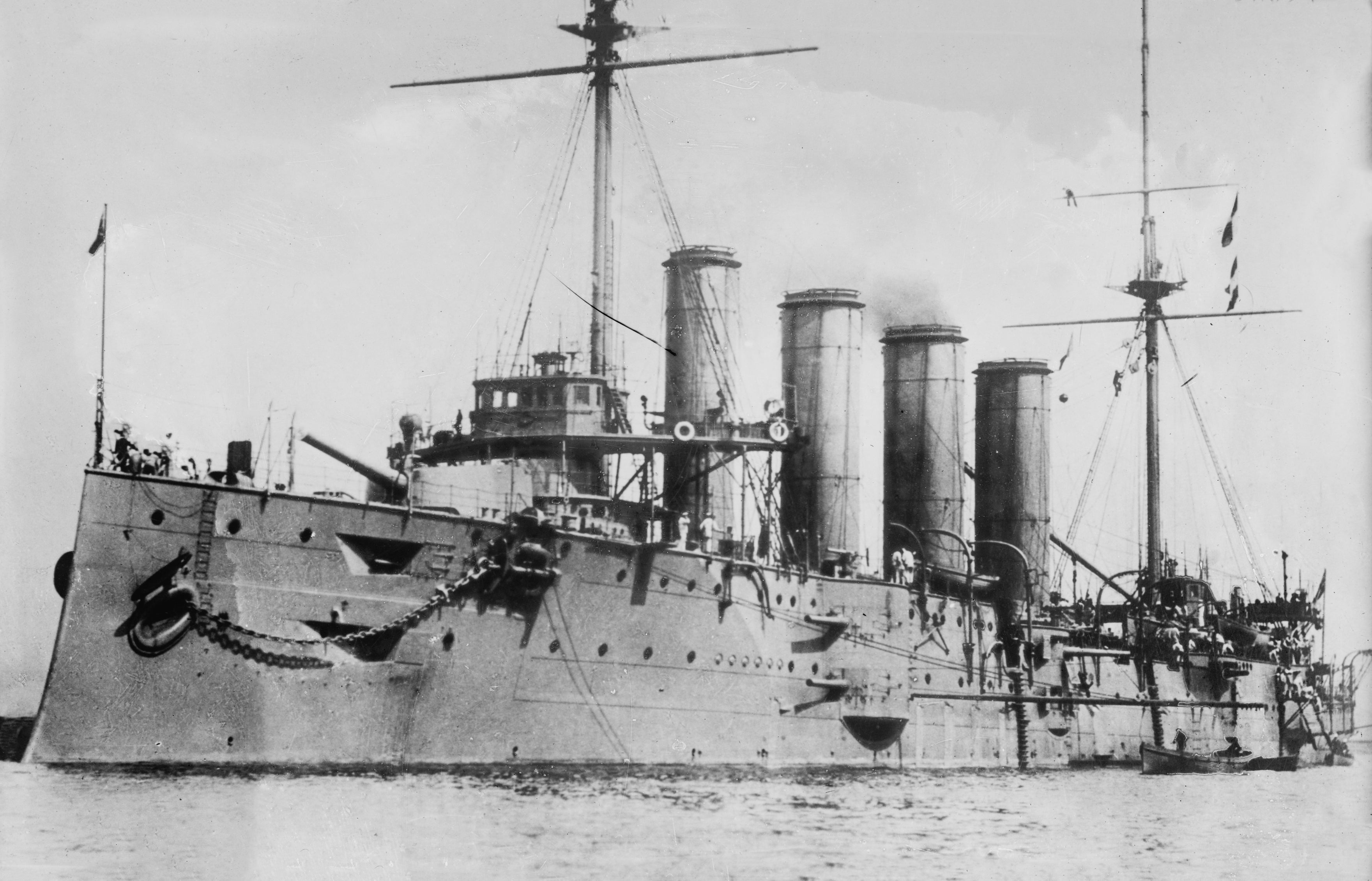 HMS Leviathan (1901) - Port Side - Royal Navy Drake Class Armoured ...
