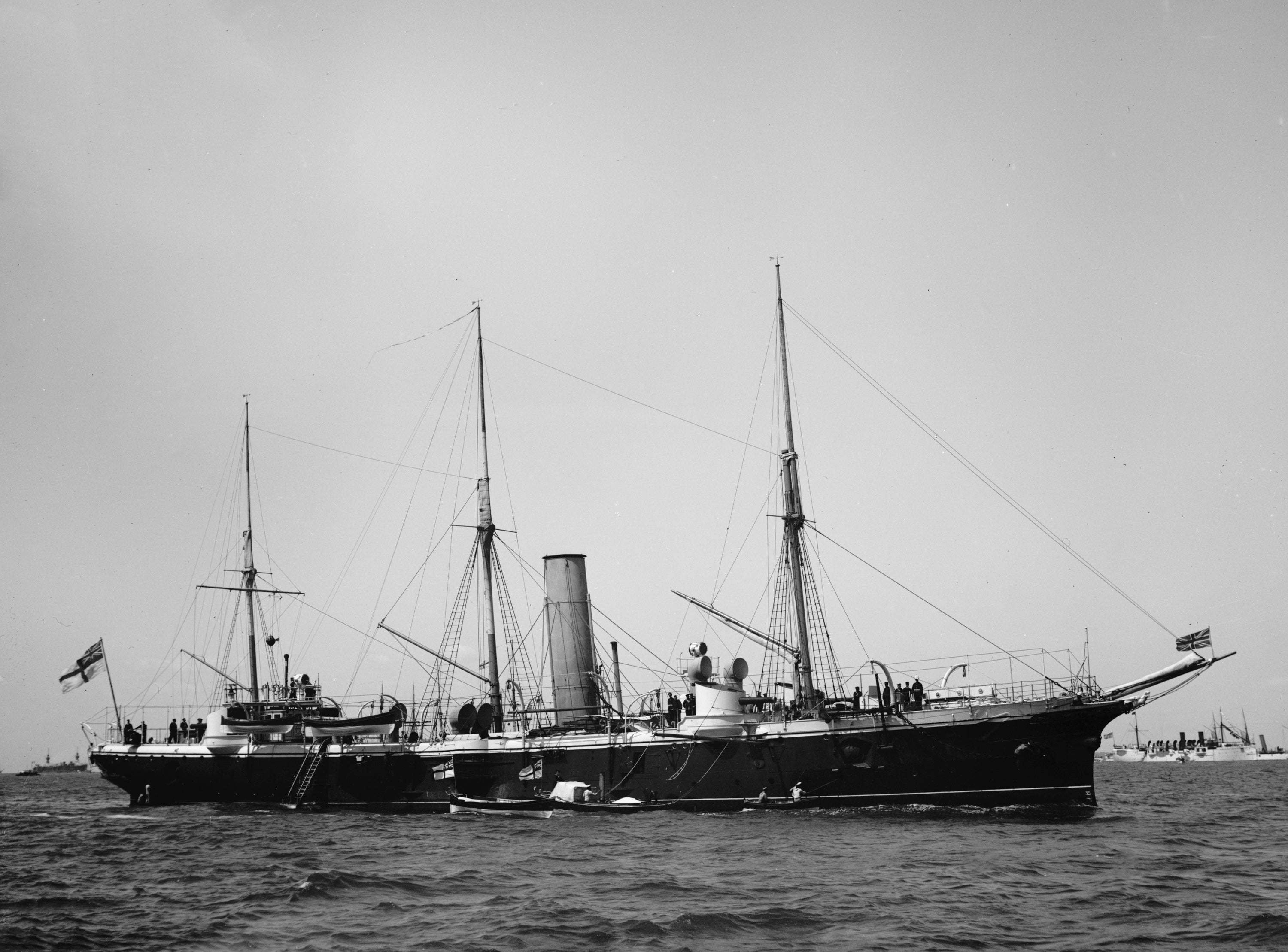 HMS Tartar (1886) - At Anchor - Royal Navy Torpedo Cruiser Warship ...
