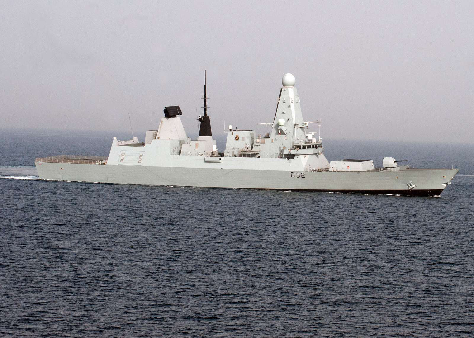 HMS Daring (D32) - Starboard view at Sea - Royal Navy Type 45 Destroyer ...