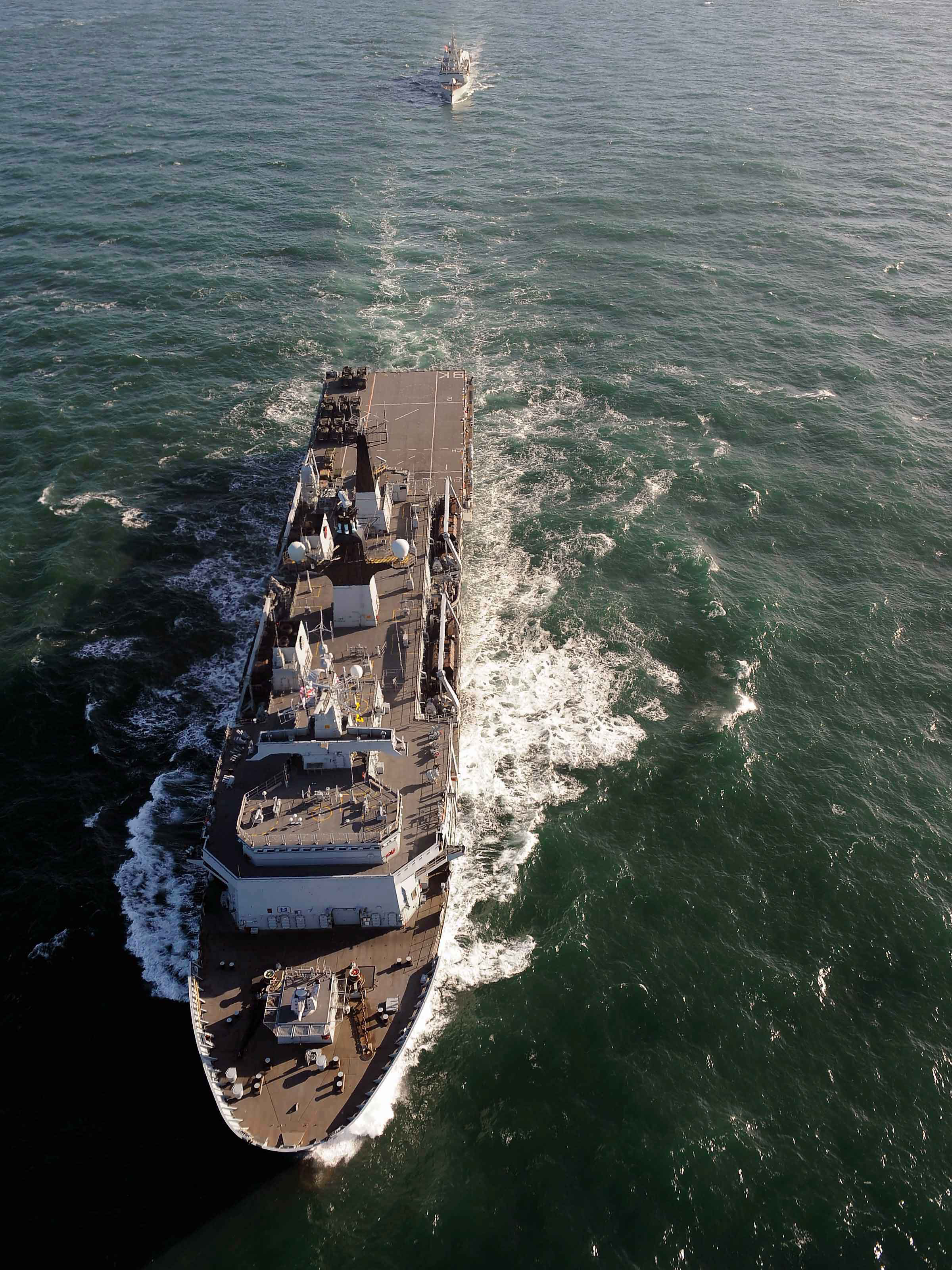 HMS Bulwark (L15) Royal Navy Albion Class Amphibious Ship From Above P ...