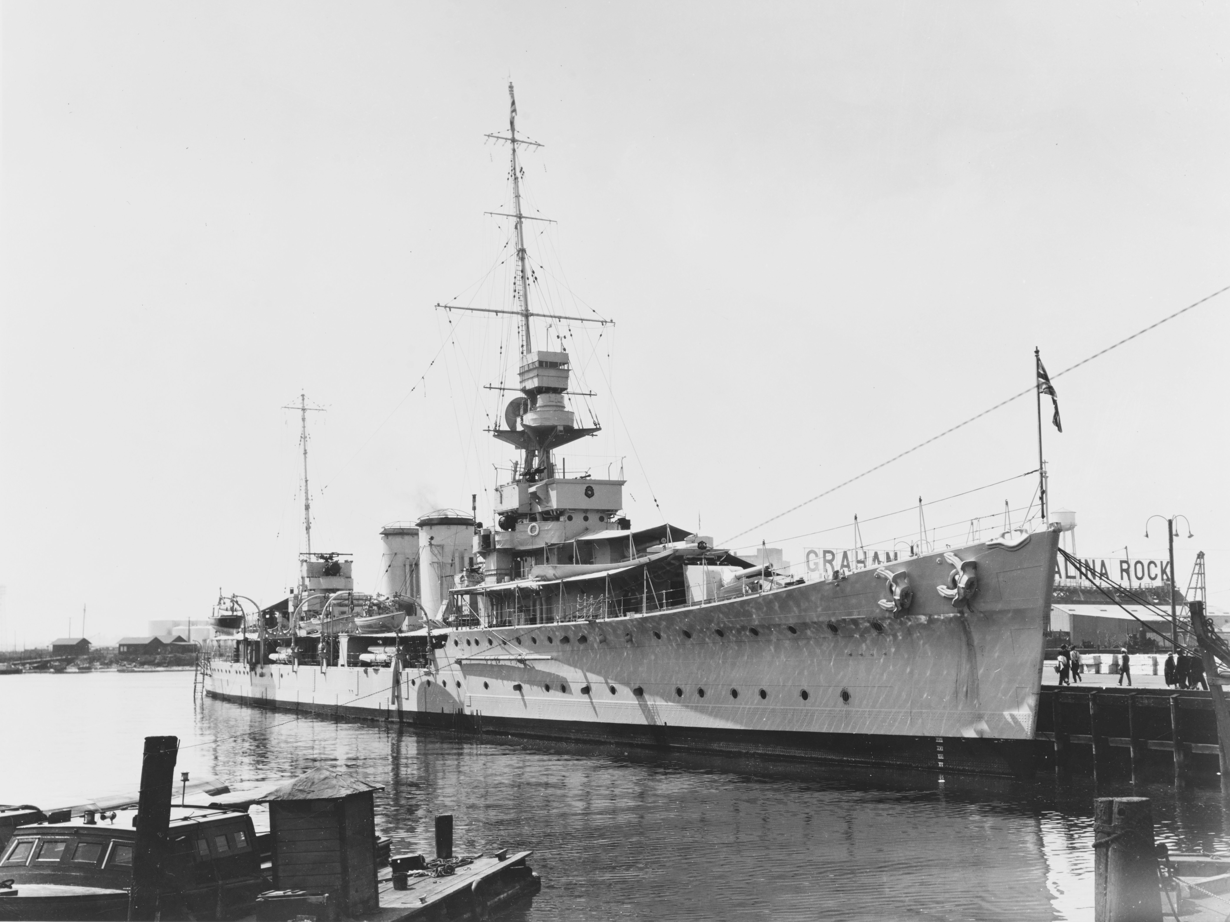 HMS Delhi (D47) Royal Navy Danae Class Cruiser California 1919 Photo P ...