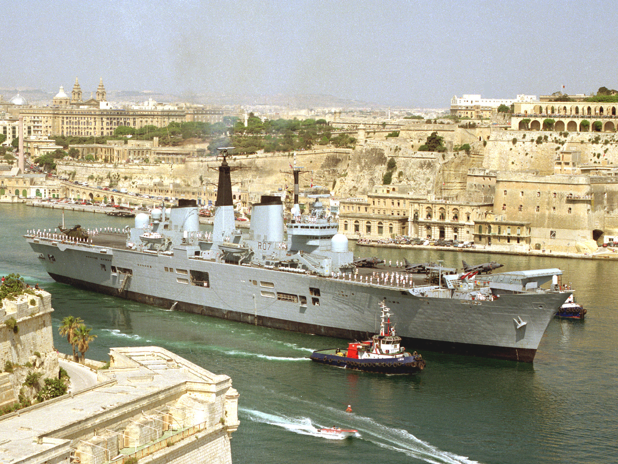 HMS Ark Royal (R07) Royal Navy Invincible Class Aircraft Carrier Malta ...