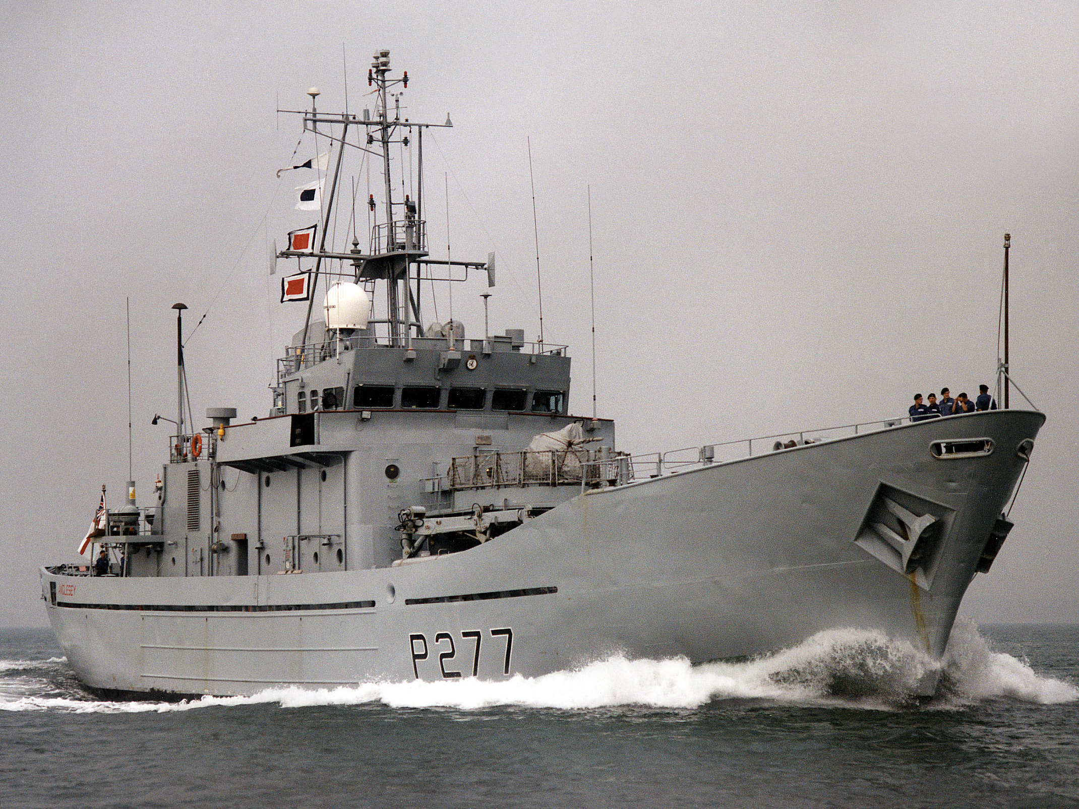 HMS Anglesey (P277) Royal Navy Island Class Patrol Vessel Underway Pho ...