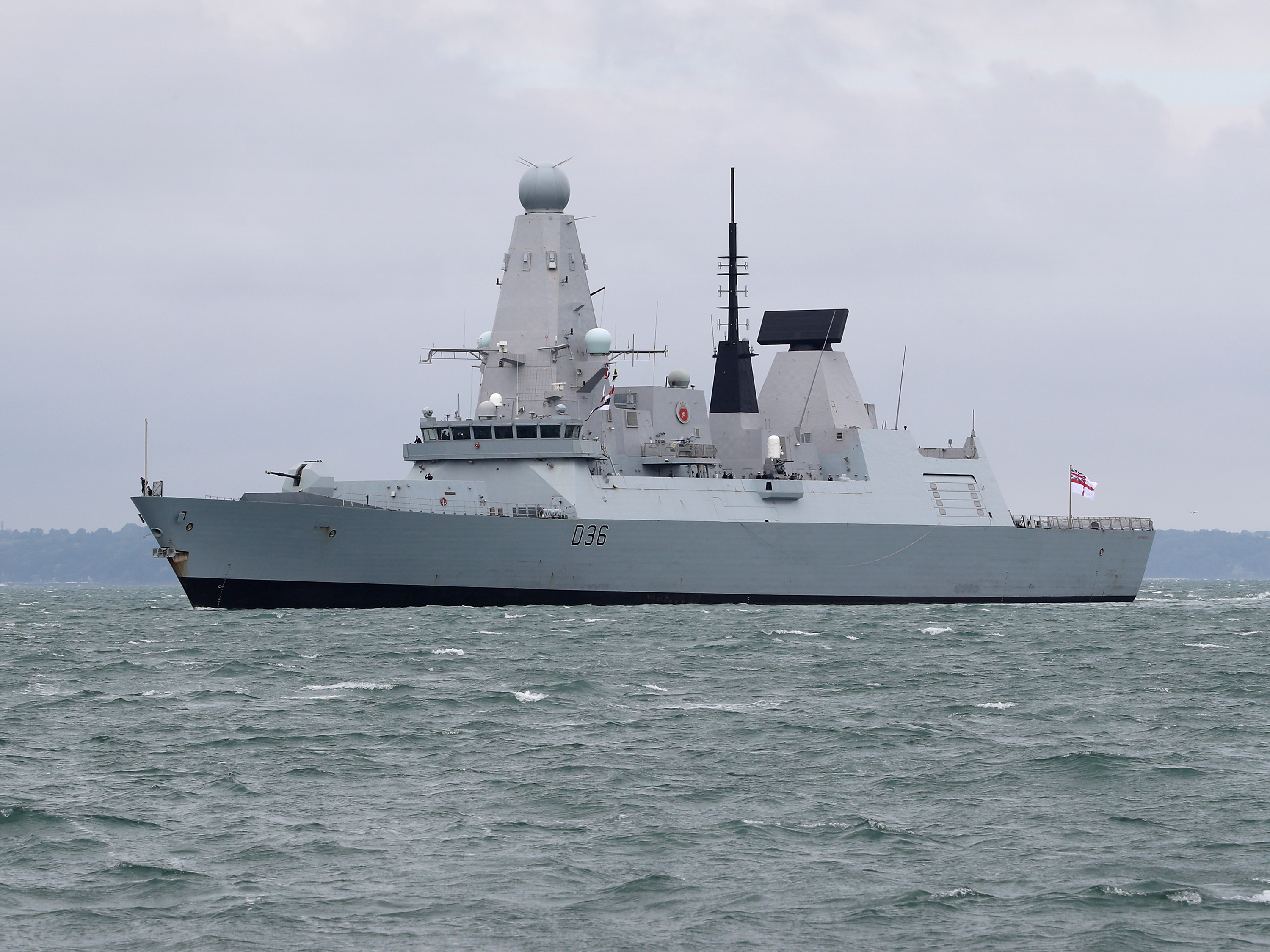 HMS Defender (D36) - Off Portsmouth 2016 - Royal Navy Type 45 Destroyer ...