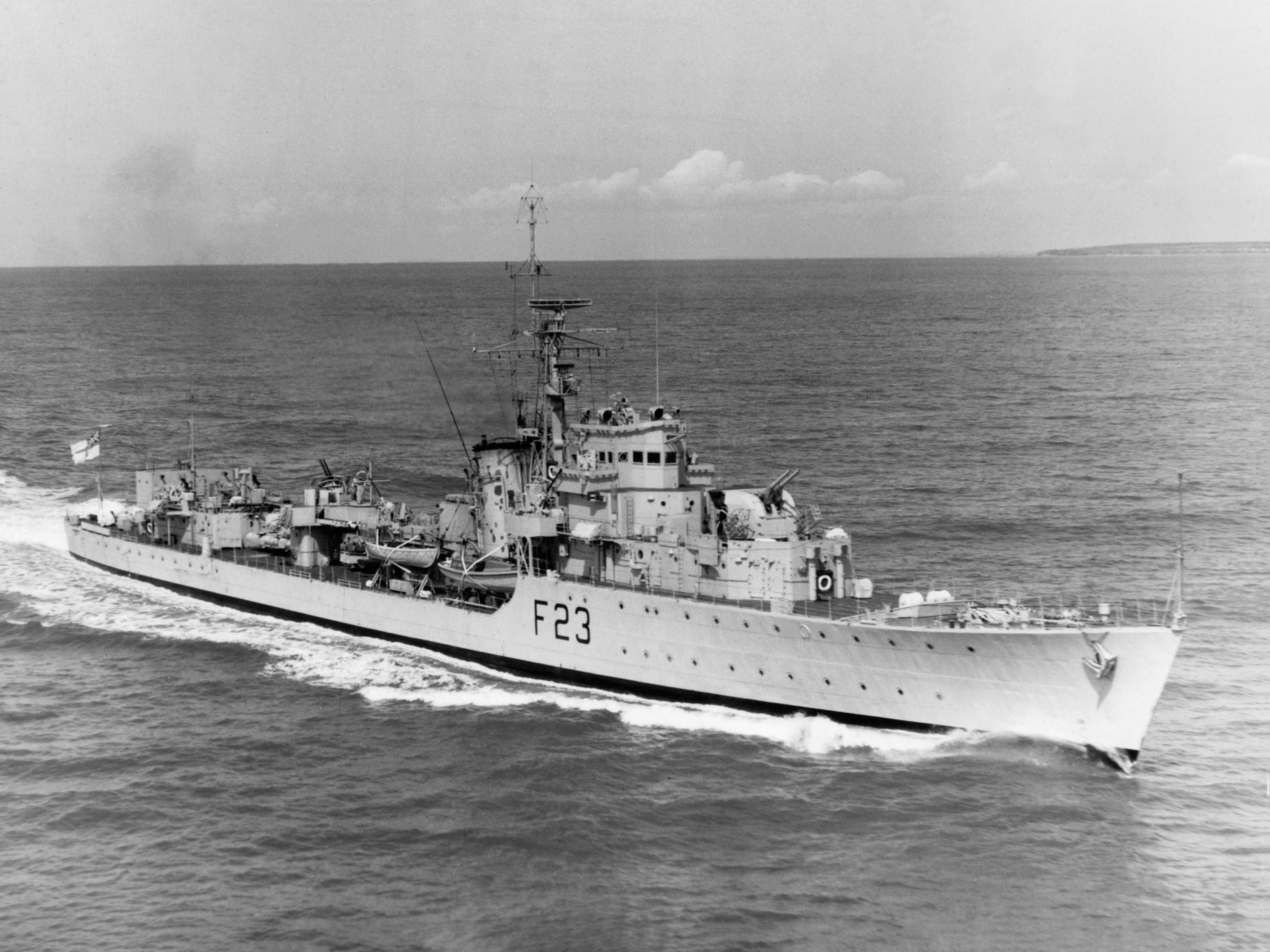 HMS Teazer (F23) Photo Print - At Sea 1955 - Royal Navy Type 16 Frigat ...