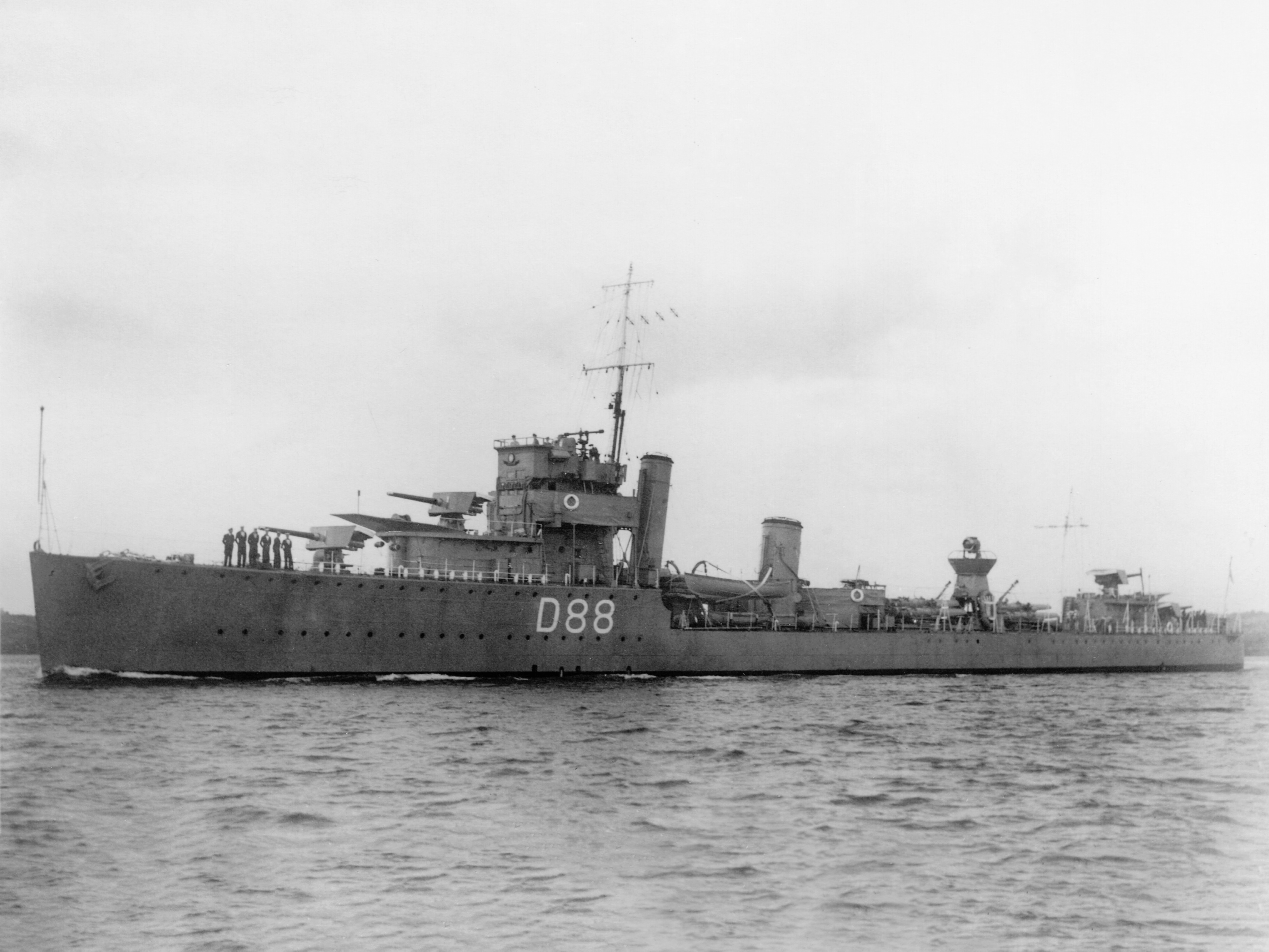 HMS Wren (D88) Photo Print - At Sea - Royal Navy Admiralty Modified W ...