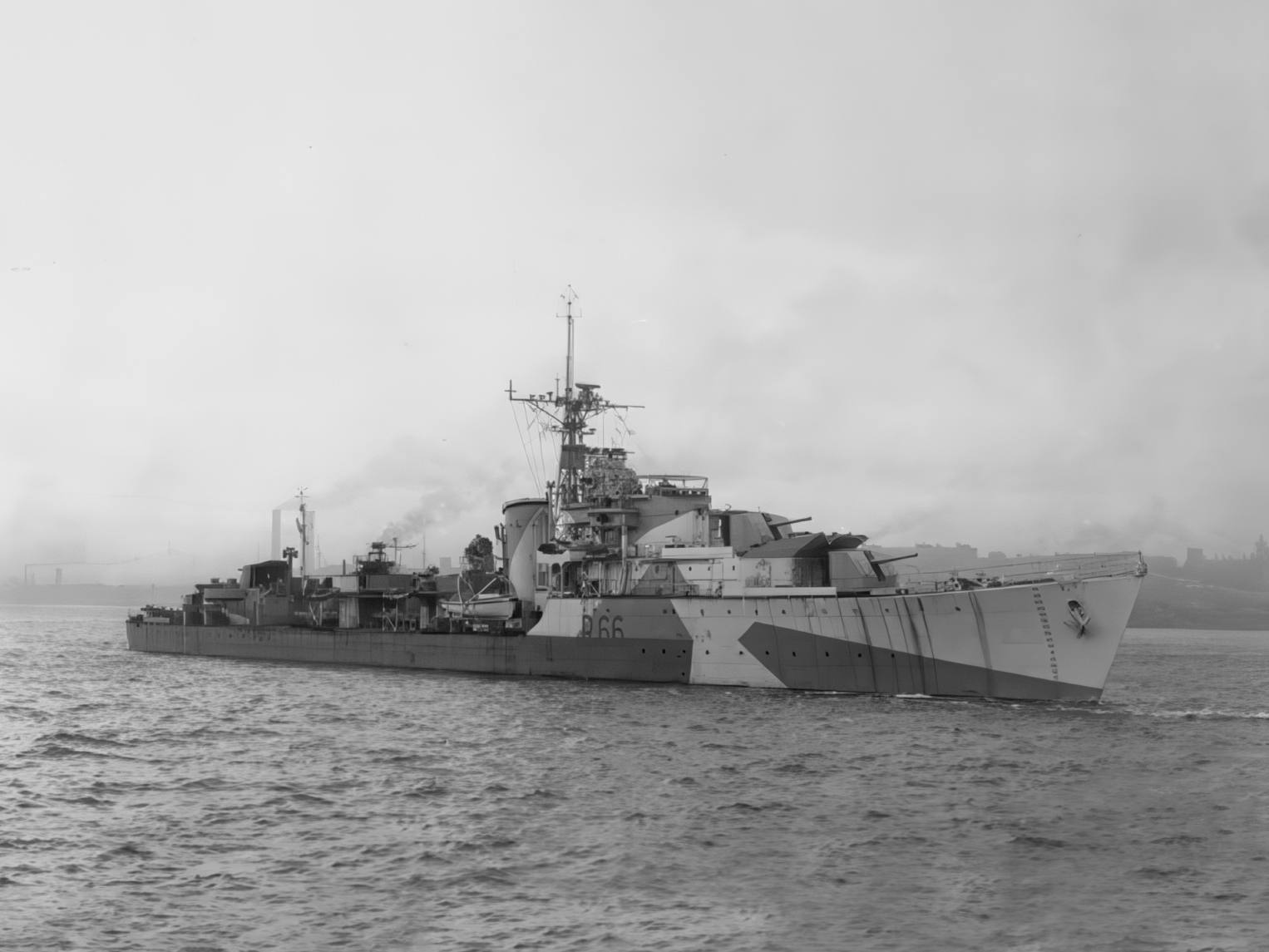HMS Zambesi (R66) - River Mersey 1944 - Royal Navy Z Class Destroyer ...