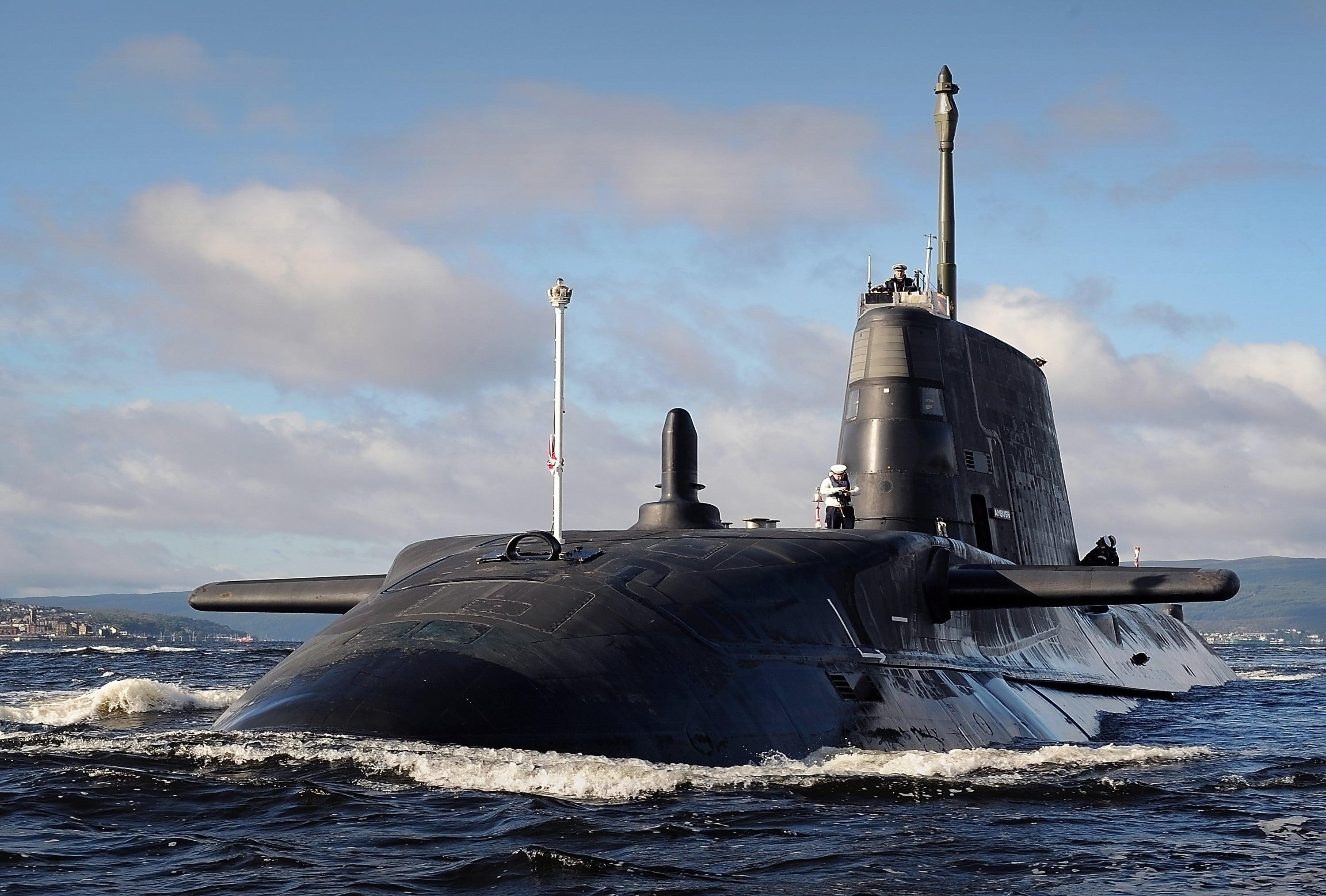 HMS Ambush (S120) Astute Class Submarine Photo Print Port Bow View Roy ...