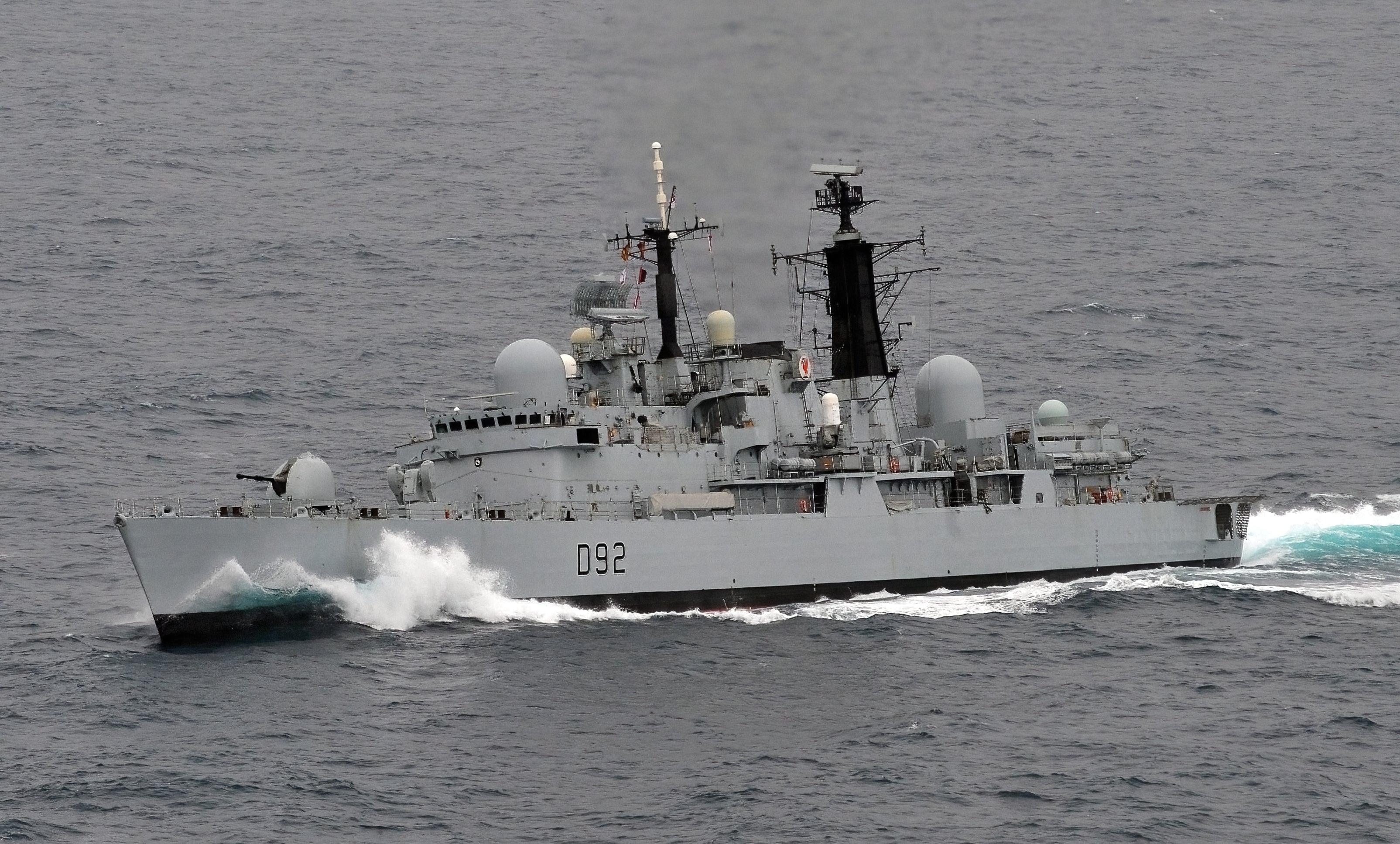 HMS Liverpool (D92) - At Sea Port Side View - Royal Navy Type 42 ...
