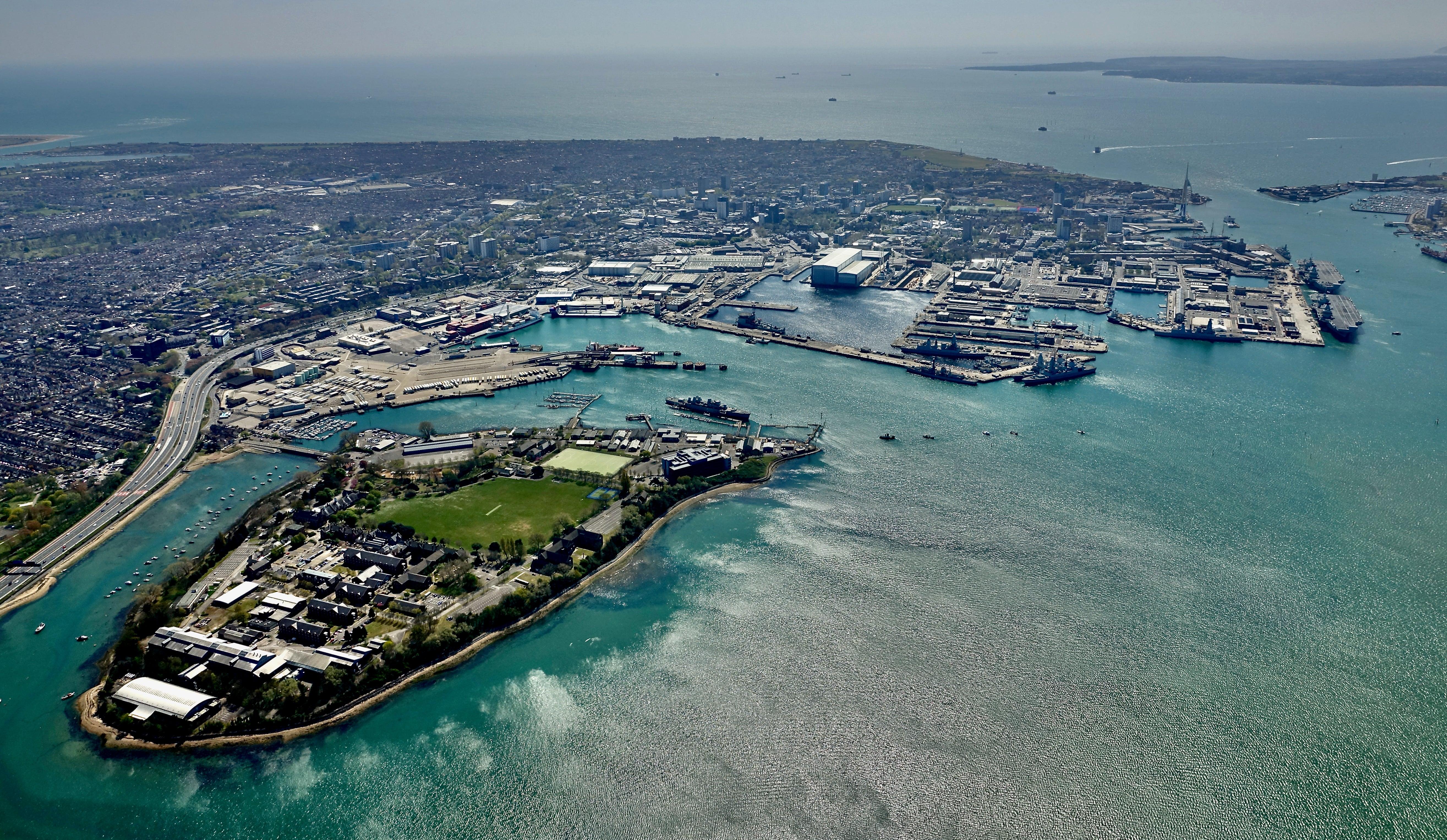 HMS Excellent Portsmouth Aerial Photo Print Royal Navy Shore Establish ...