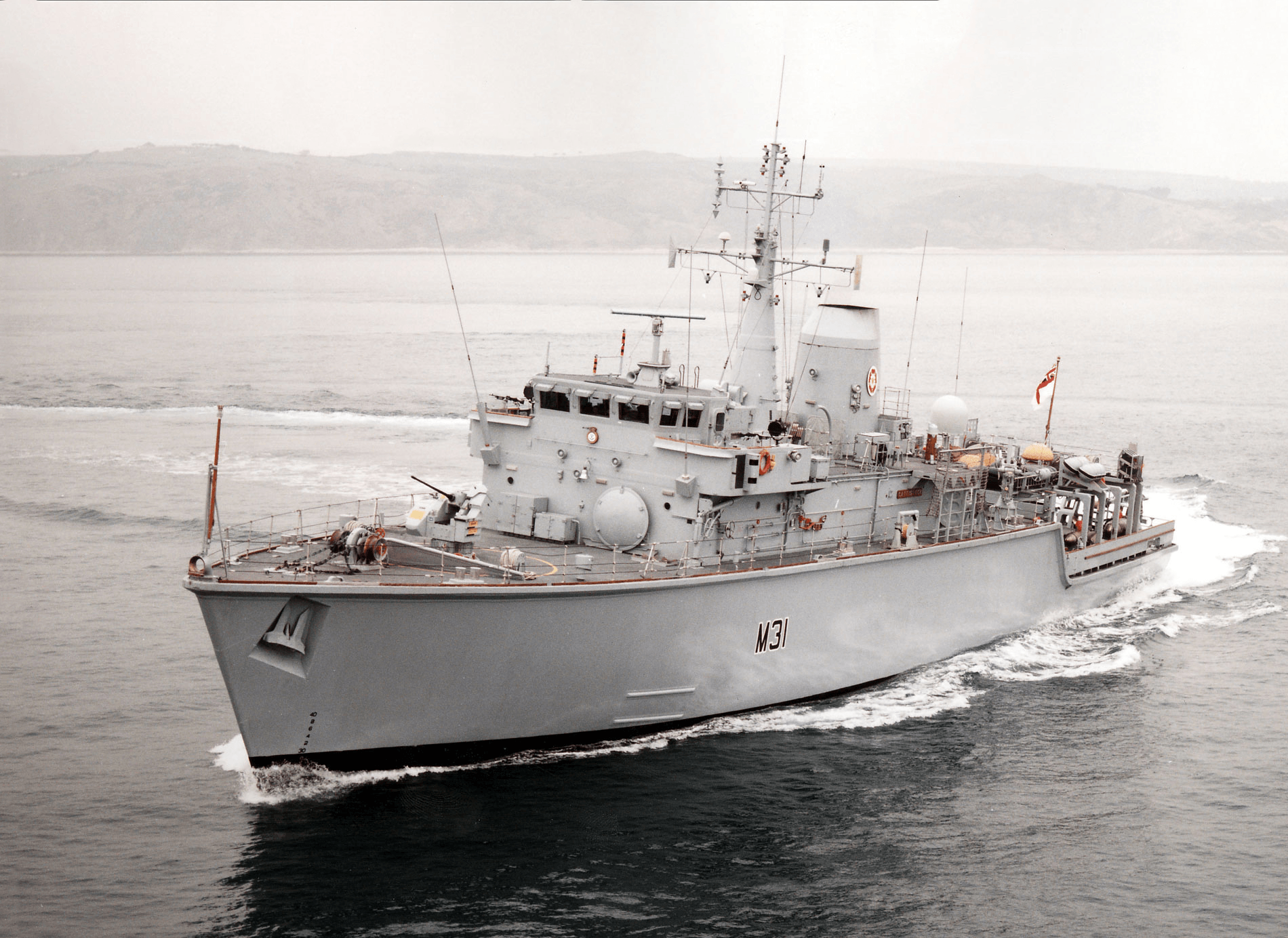 HMS Cattistock (M31) Royal Navy Hunt Class MineHunter Hard Turn Photo ...