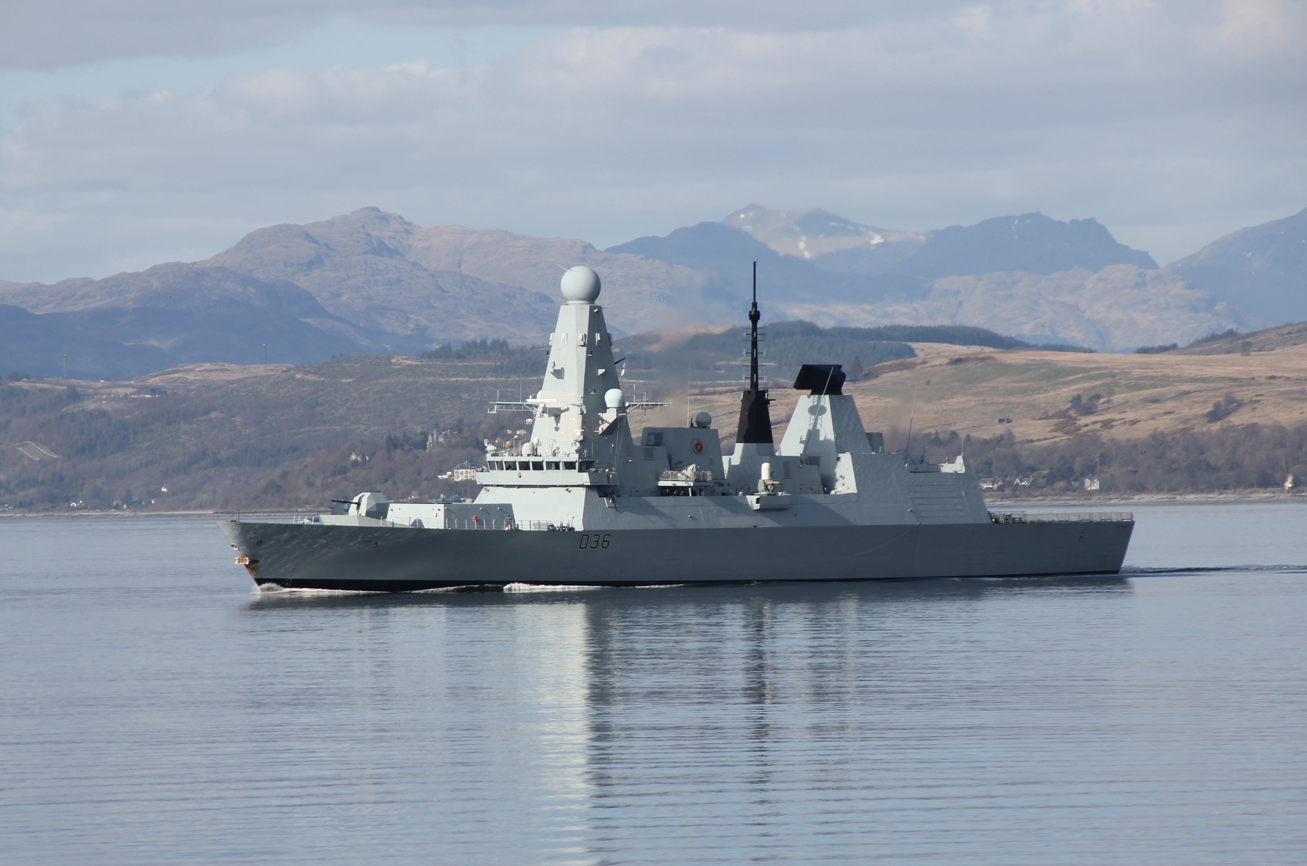 HMS Defender (D36) - Port Side Reflections - Royal Navy Type 45 ...