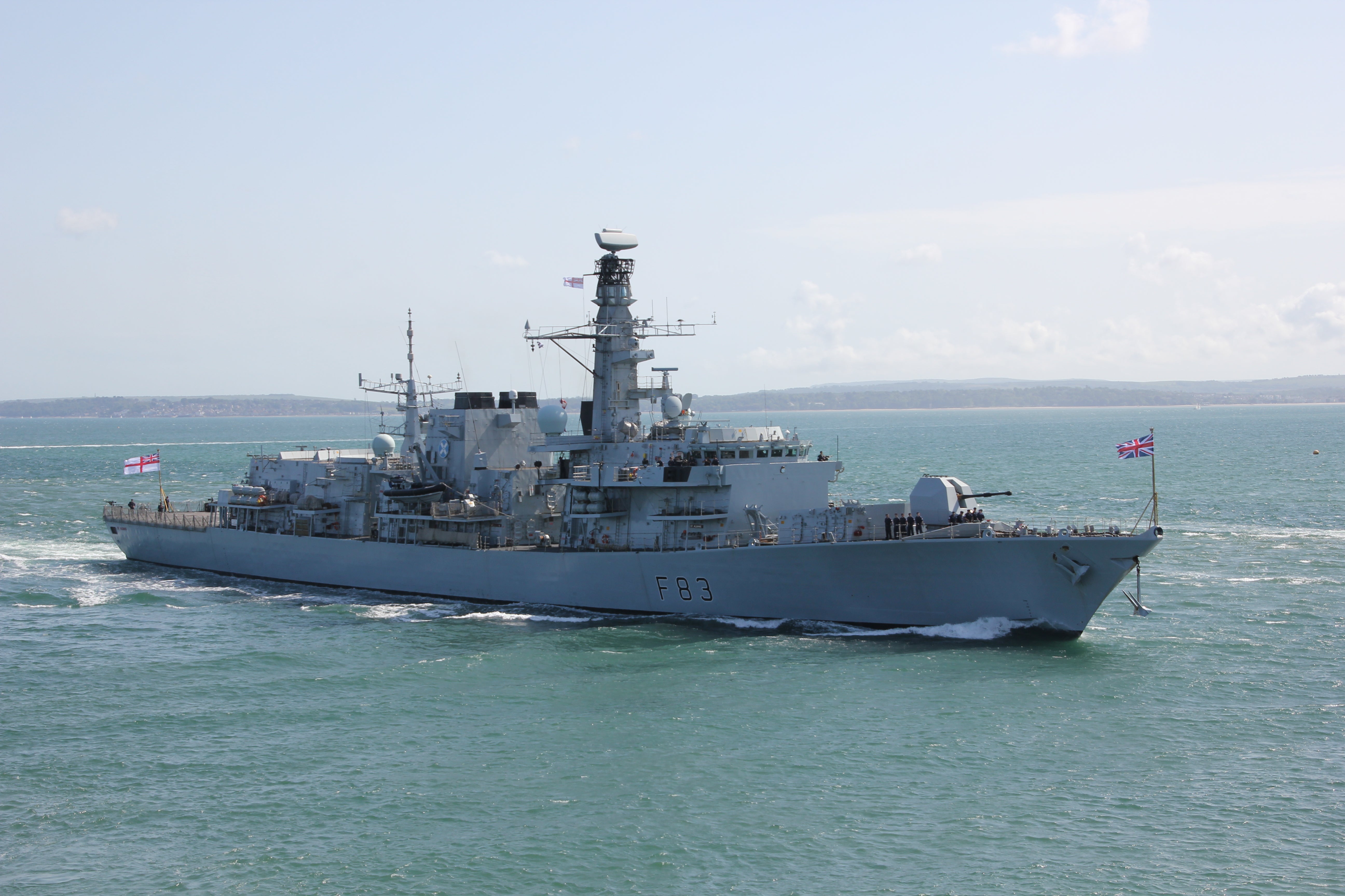 HMS St Albans (F83) - At Anchor - Royal Navy Type 23 Frigate Photo ...
