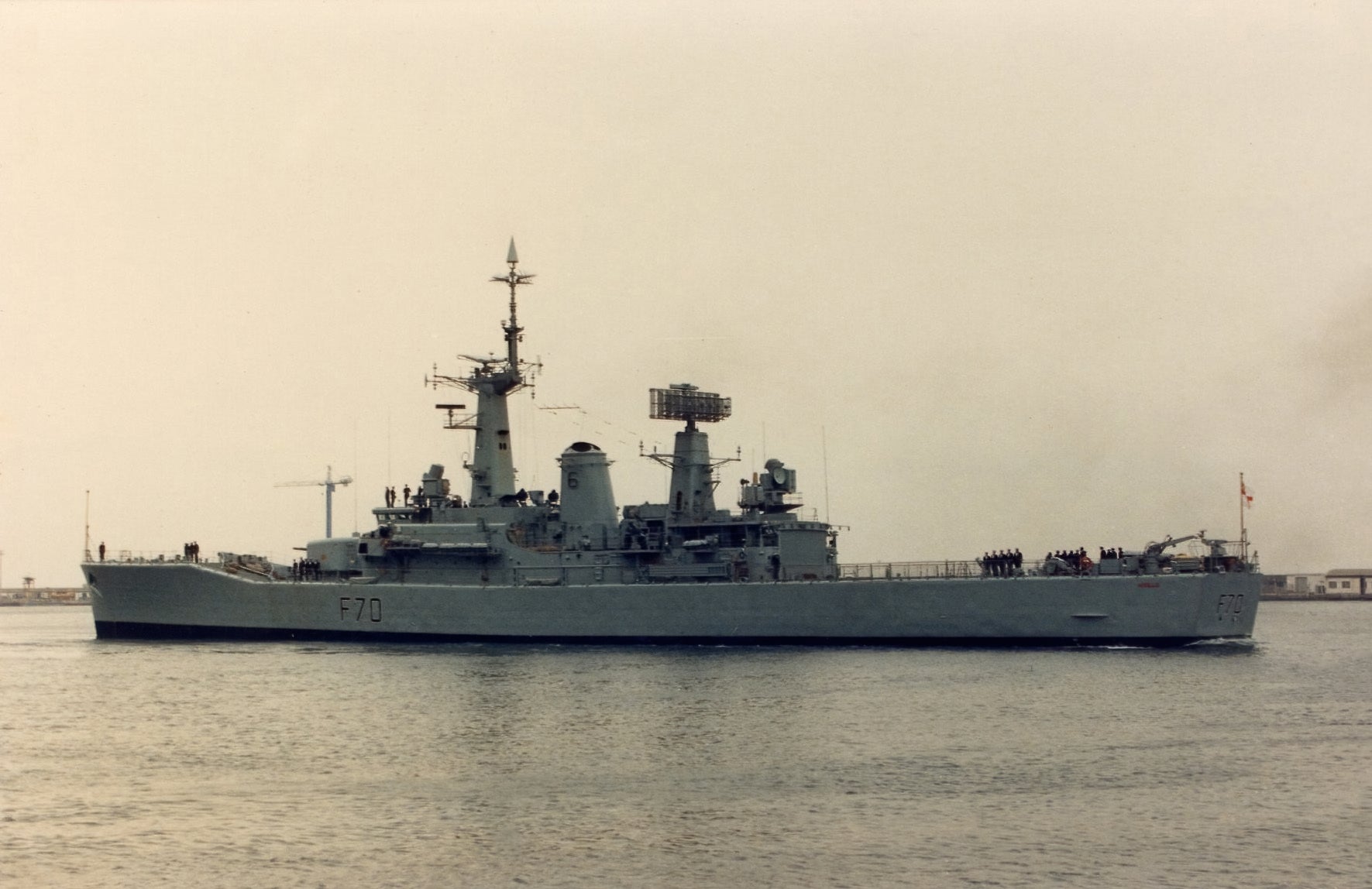 HMS Apollo (F70) Royal Navy Leander Class Frigate Leaving Harbour Phot ...
