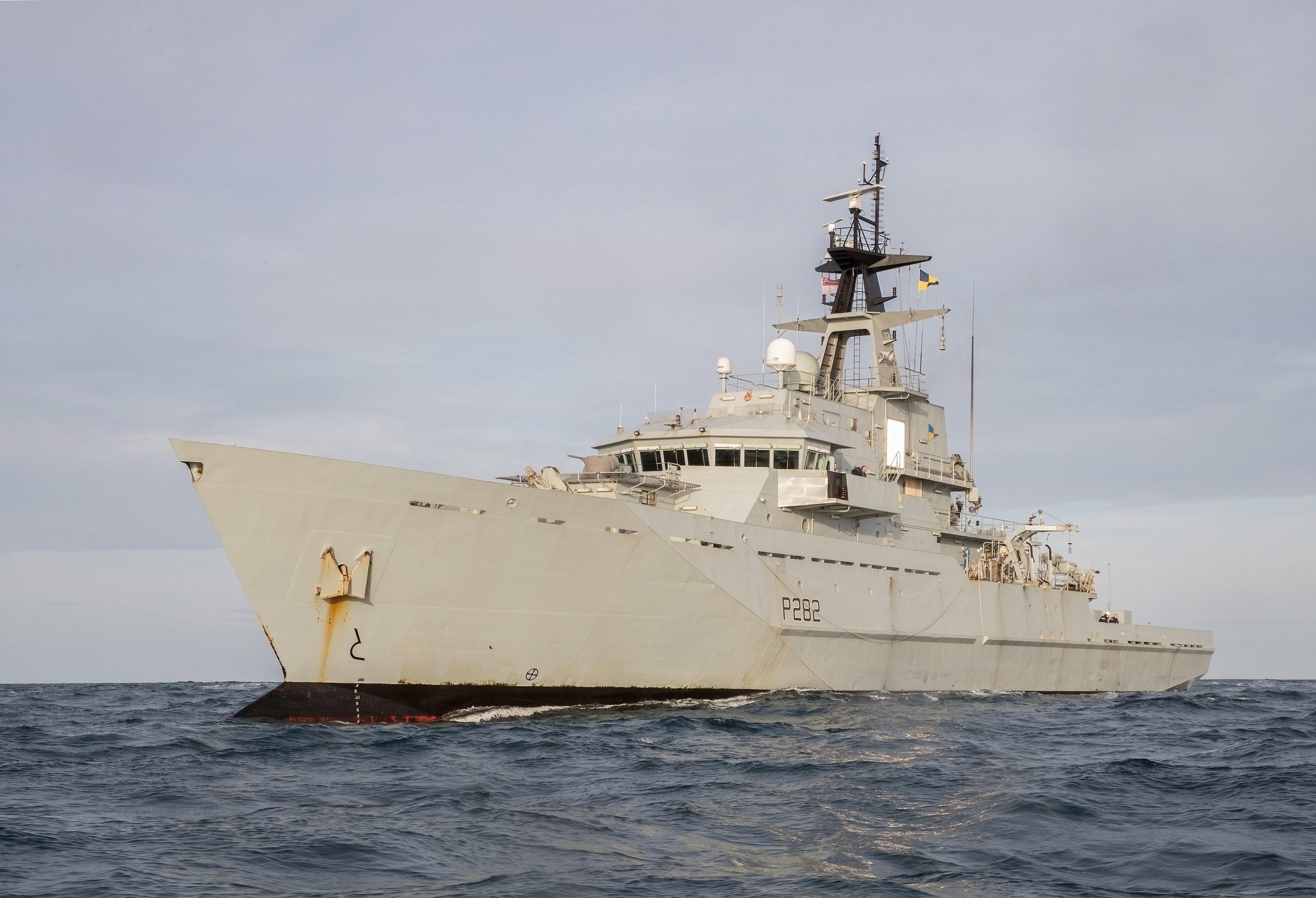 HMS Severn (P282) - Port Bow View - Royal Navy River Class Patrol ...
