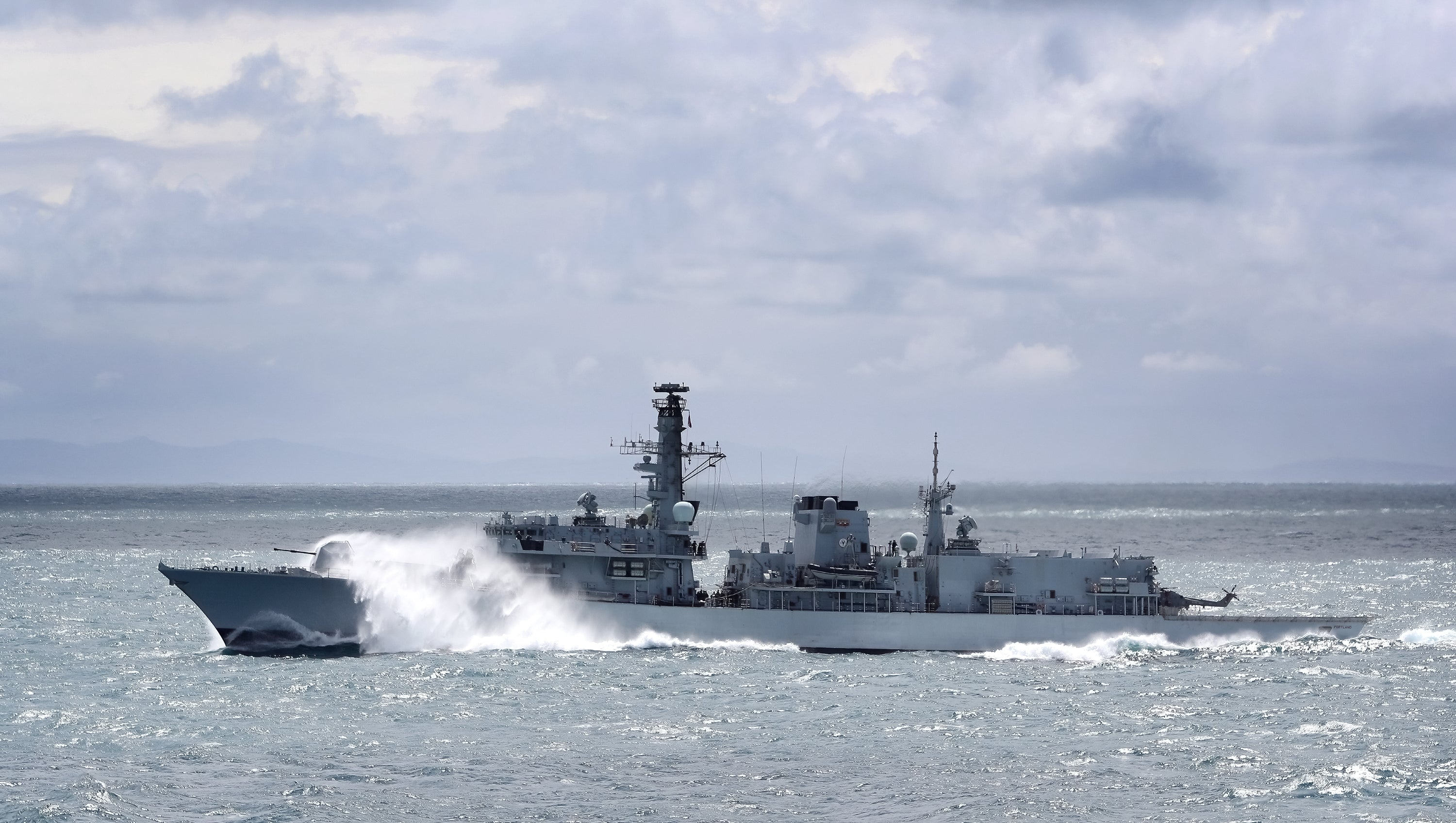 HMS Portland (F79) - Port Beam View - Royal Navy Type 23 Frigate Photo ...