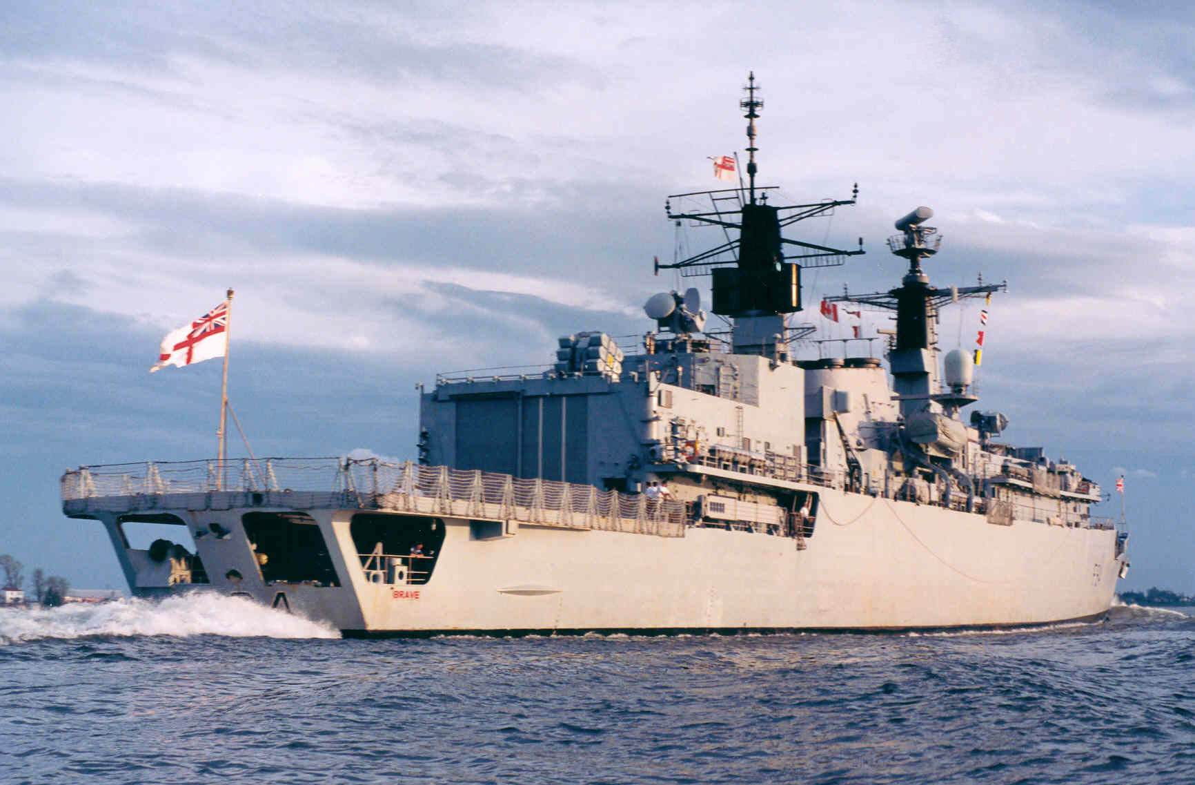 HMS Brave (F94) Photo Print - Low Starboard Quarter View - Royal Navy ...