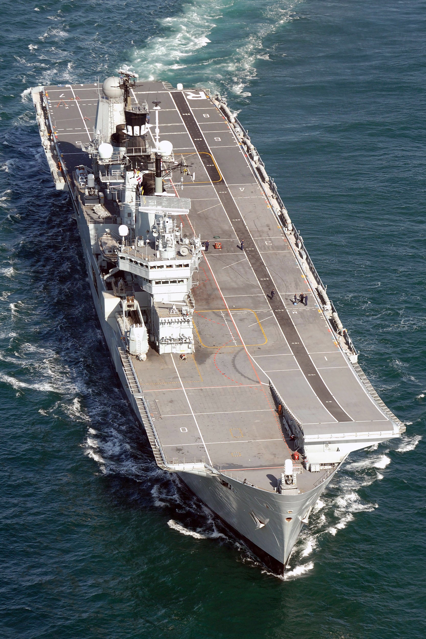 HMS Ark Royal (R07) - At Sea From Above - Royal Navy Invincible Class ...