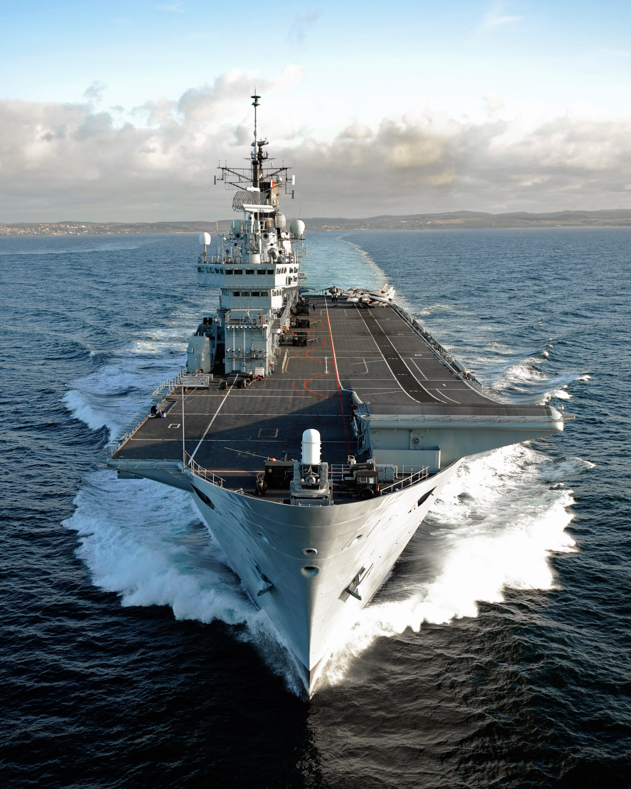 HMS Ark Royal (R07) - Underway Bow View - Royal Navy Invincible Class ...
