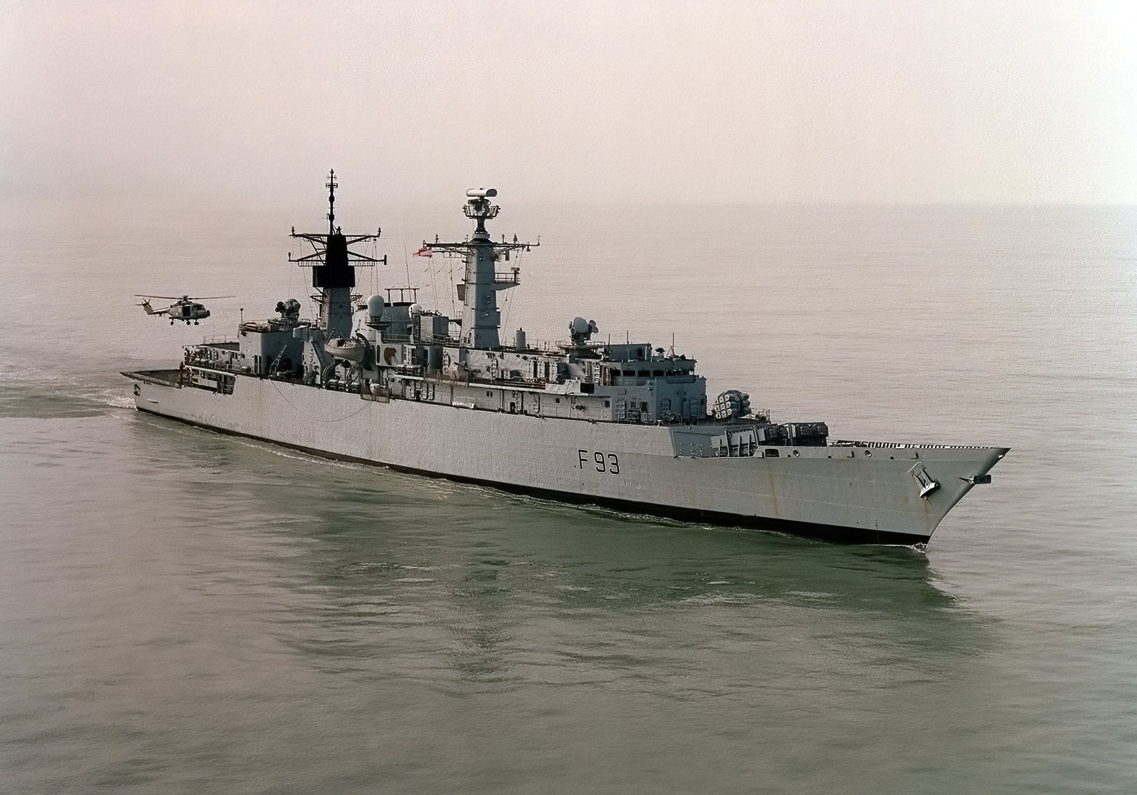 HMS Beaver (F93) - With Lynx Helicopter - Royal Navy Type 22 Frigate ...