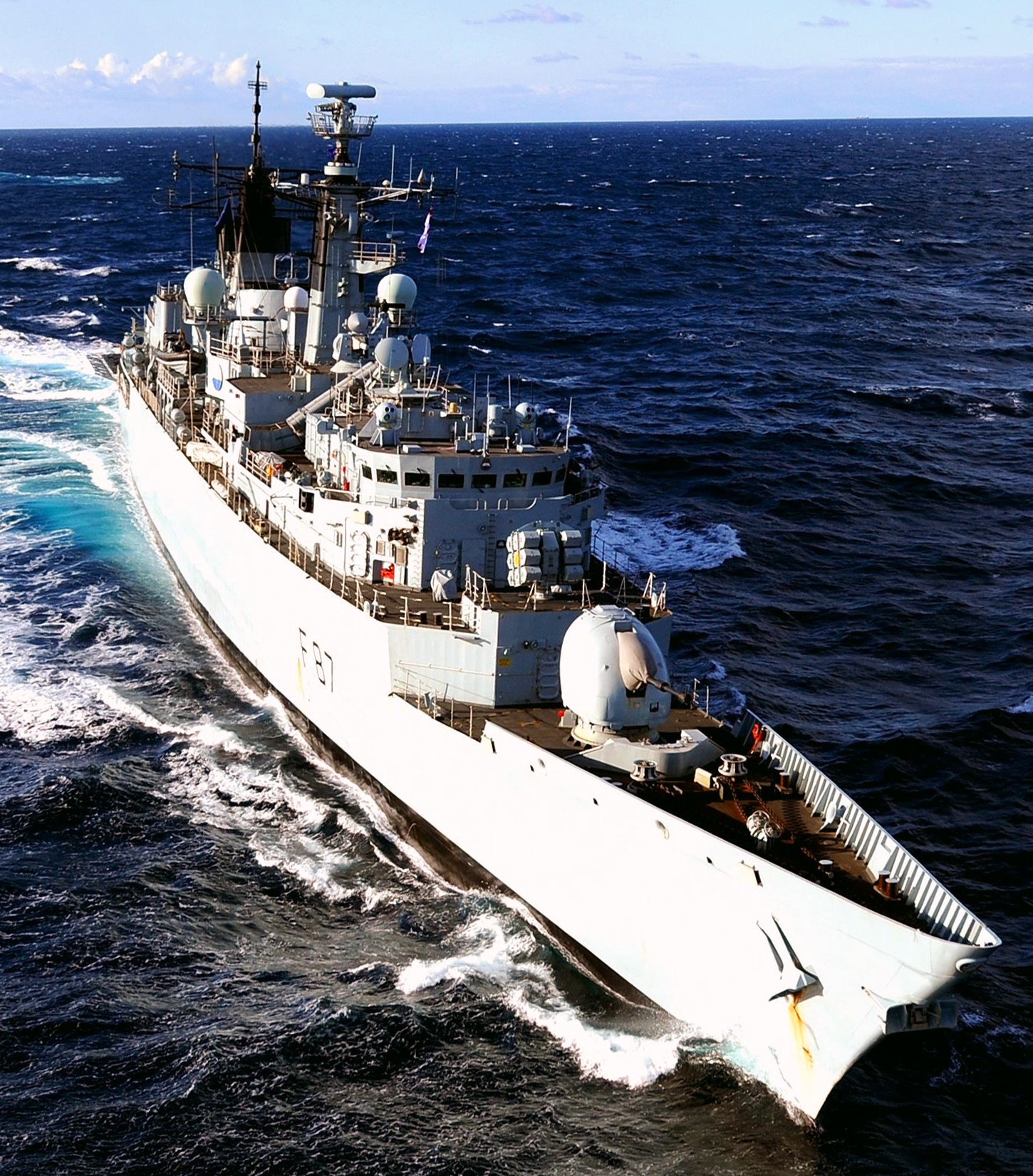 HMS Chatham (F87) - High Bow View - Royal Navy Type 22 Frigate Photo ...