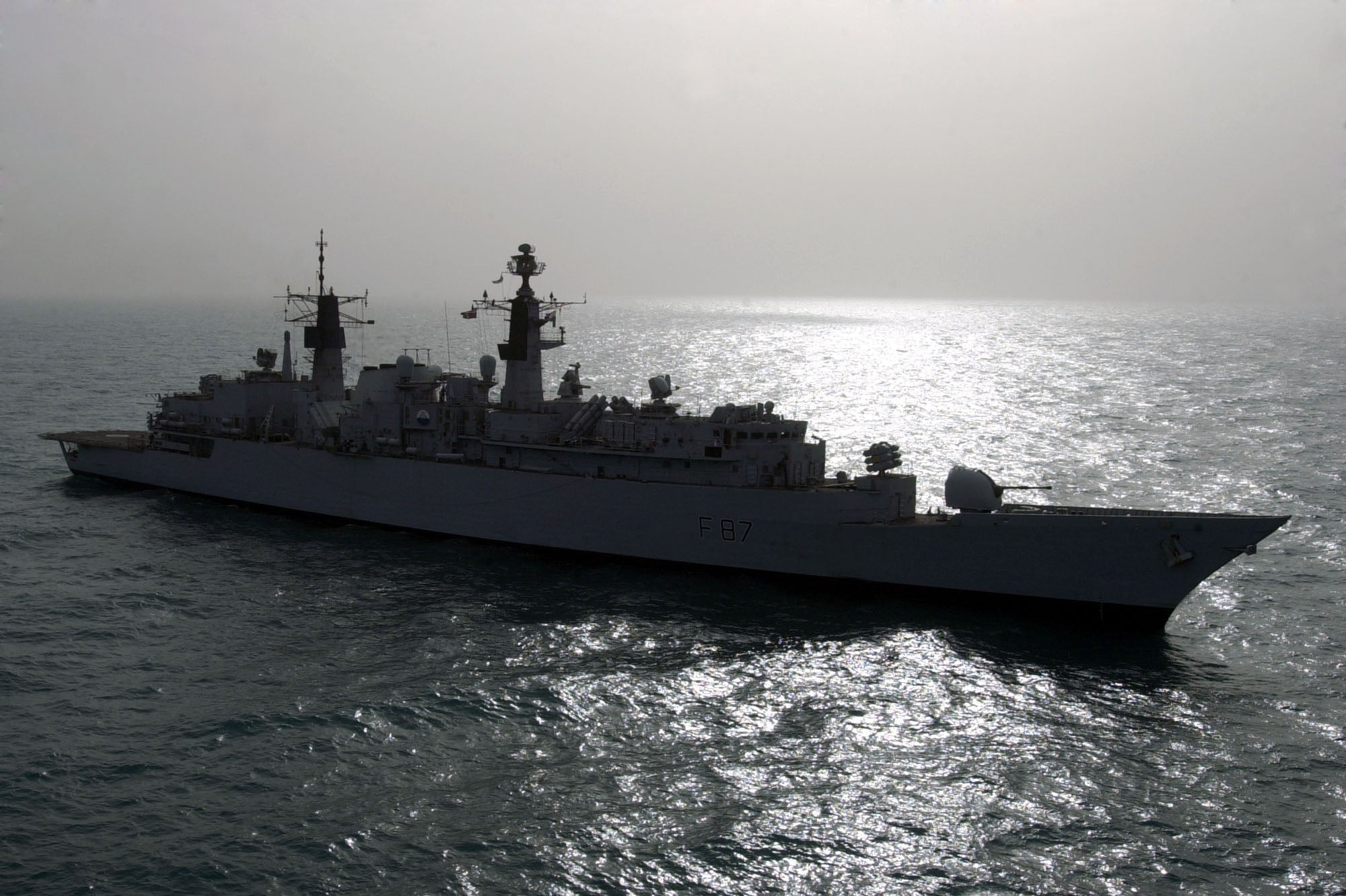 HMS Chatham (F87) Royal Navy Type 22 Frigate At Sunset Photo Print Wal ...