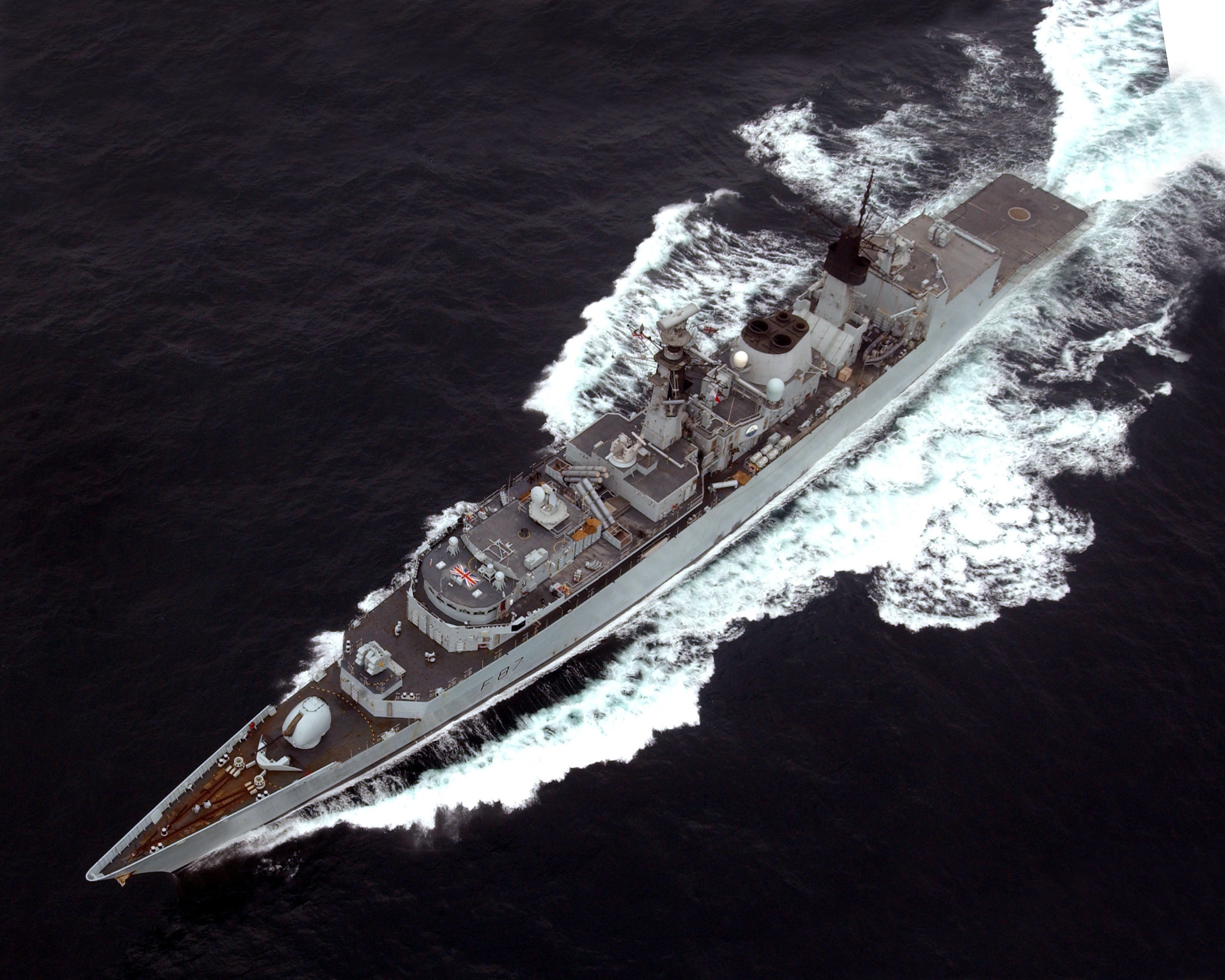 HMS Chatham (F87) - From The Air - Royal Navy Type 22 Frigate Photo ...