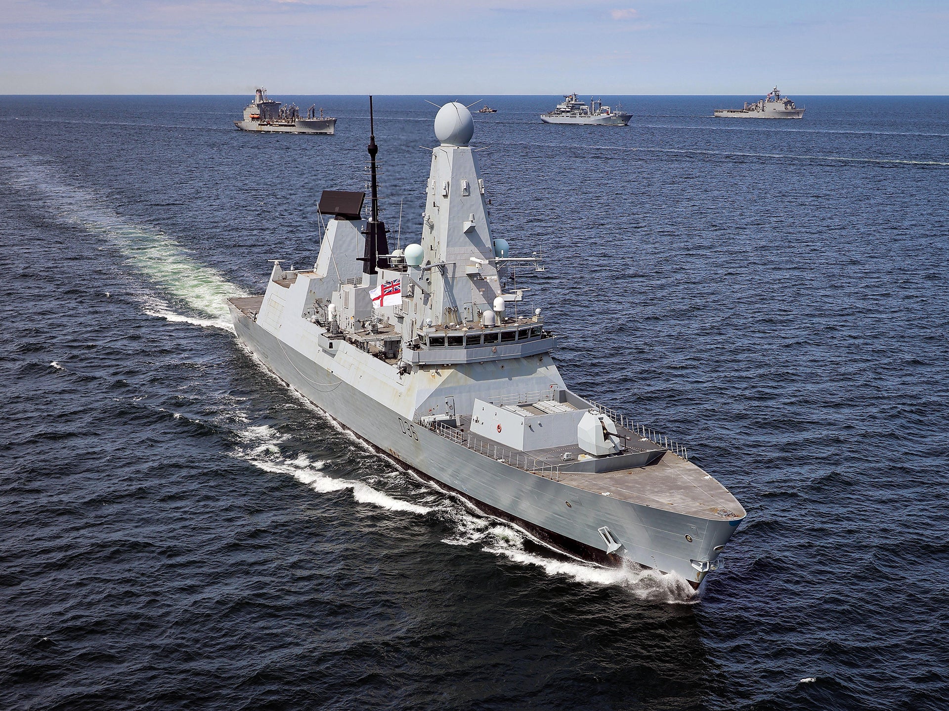 HMS Defender (D36) - With RFA Vessels - Royal Navy Type 45 Destroyer ...