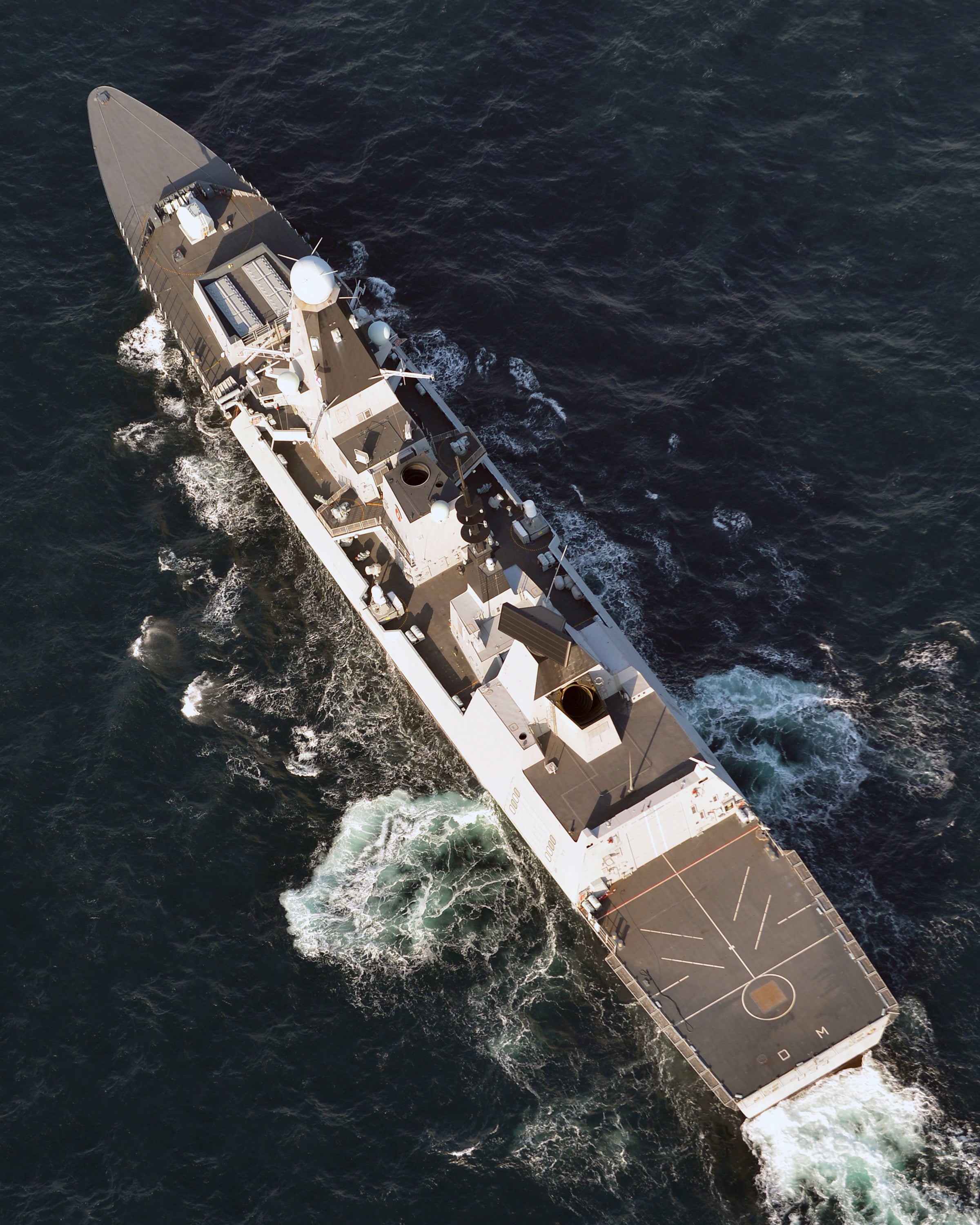 HMS Diamond (D34) - From Above - Royal Navy Type 45 Destroyer Photo ...