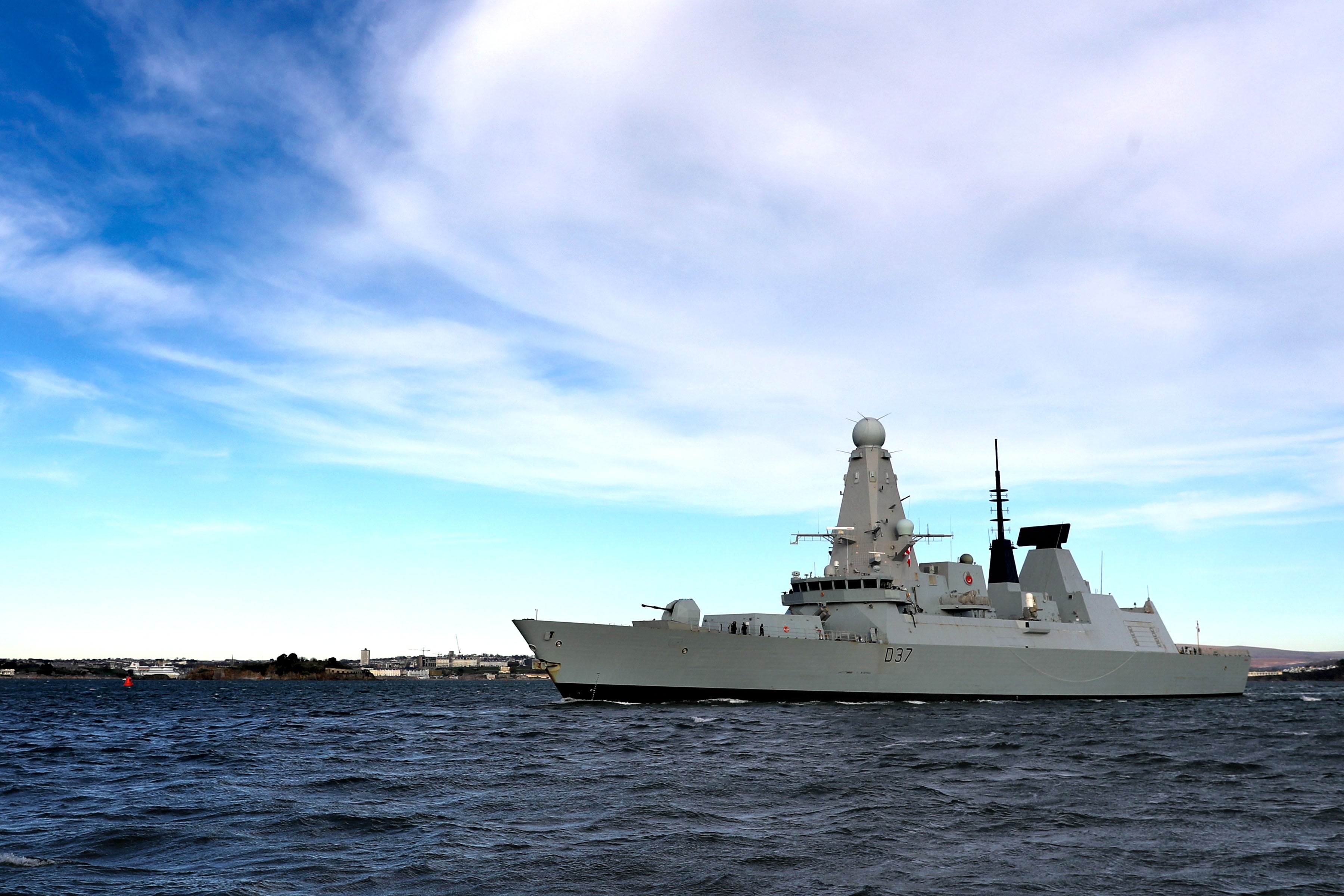 HMS Duncan (D37) - Underway Port Beam View - Royal Navy Type 45 ...