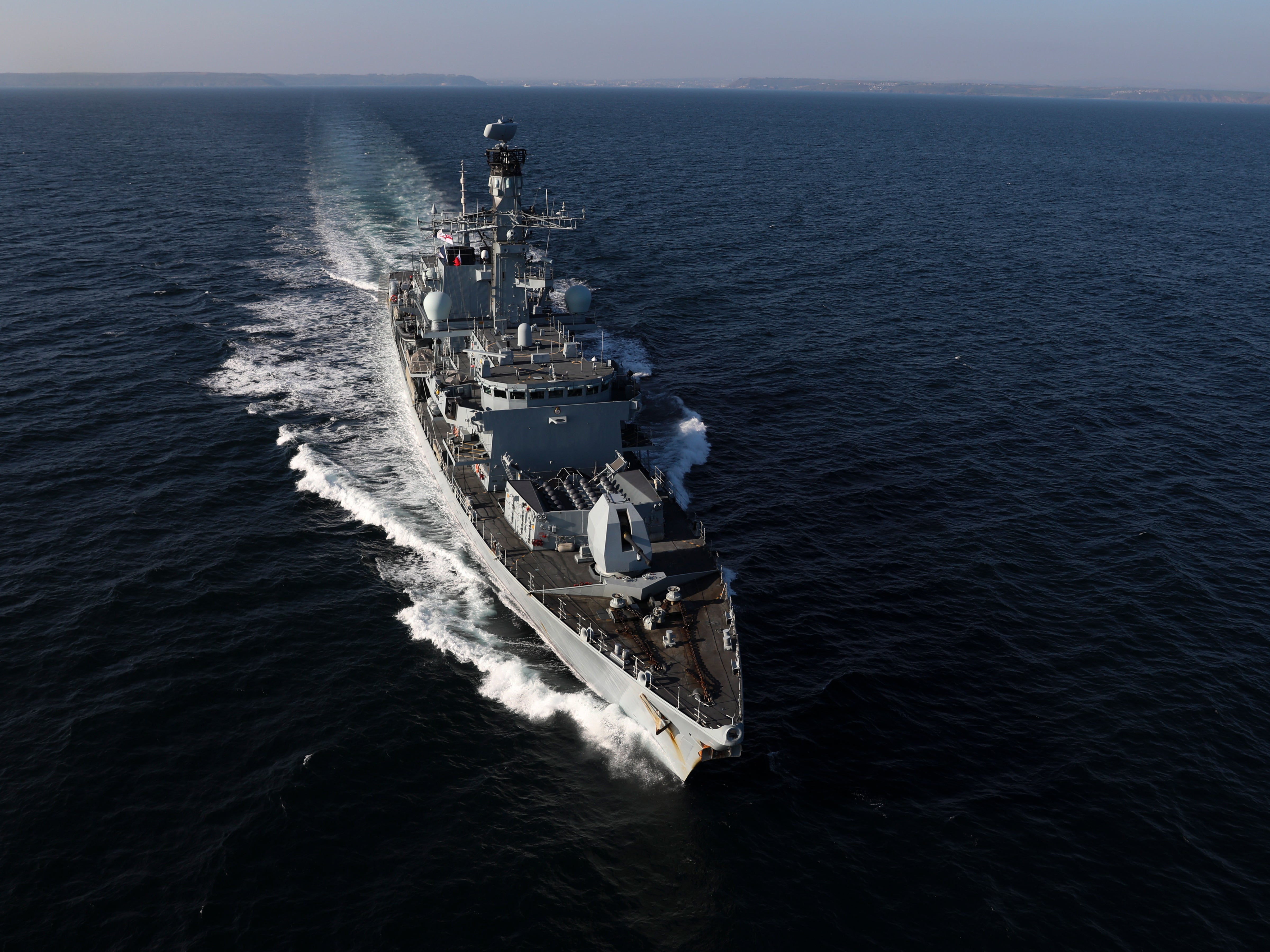HMS Kent (F78) Photo Print - From the Air - Royal Navy Type 23 Frigate ...