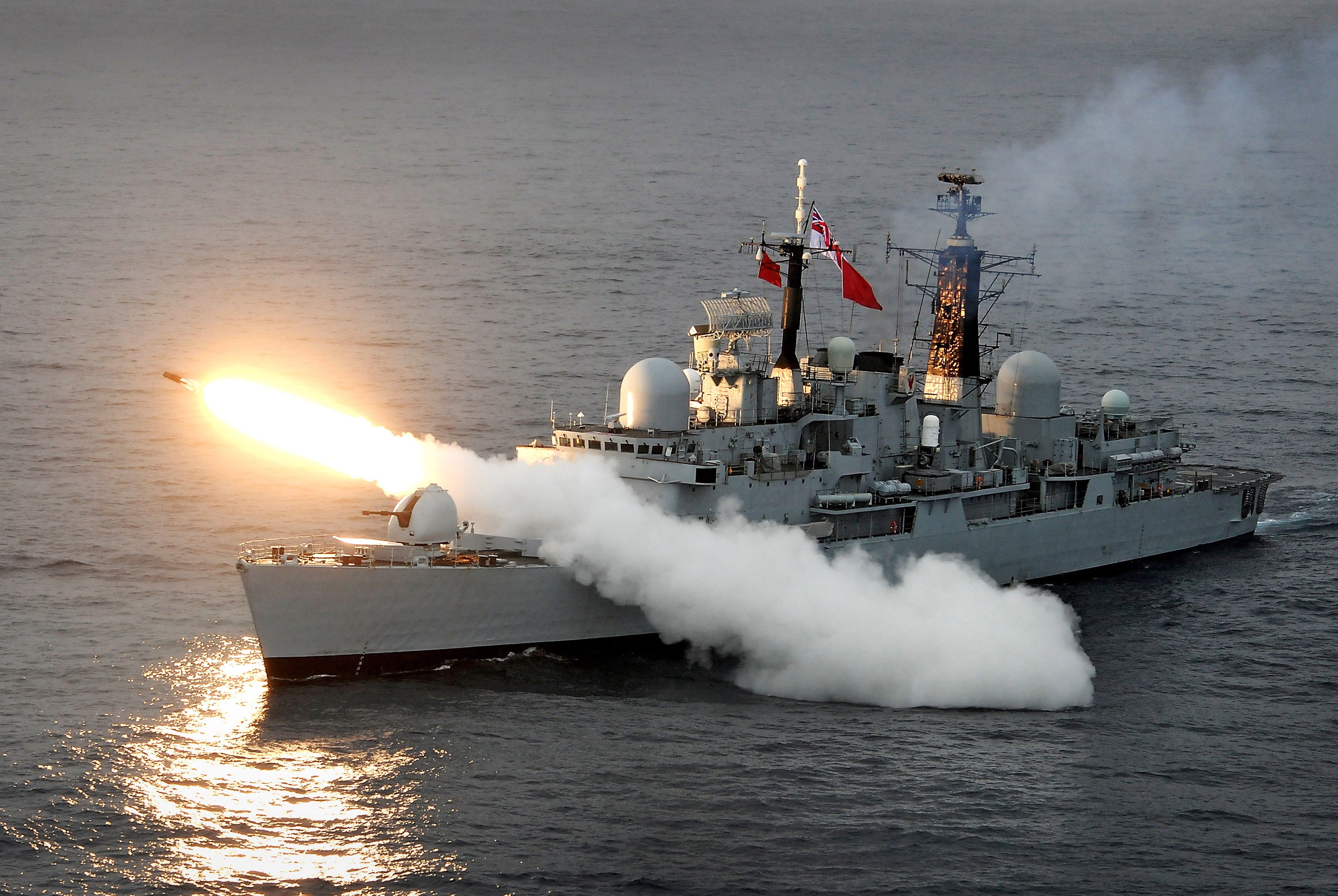 HMS Liverpool (D92) - Sea Dart Firing - Royal Navy Type 42 Destroyer ...