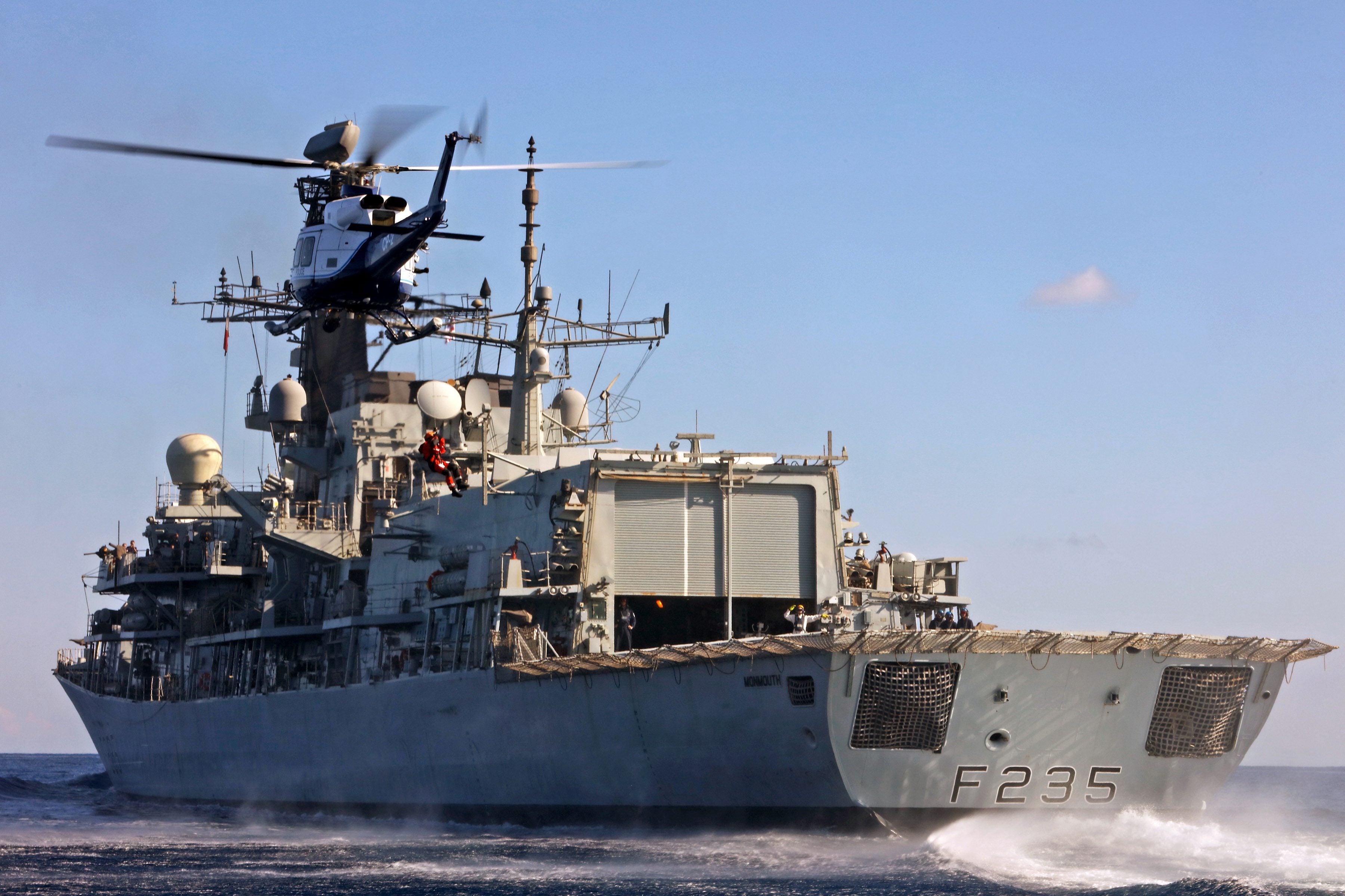 HMS Monmouth (F235) - Port Quarter View - Royal Navy Type 23 Frigate ...