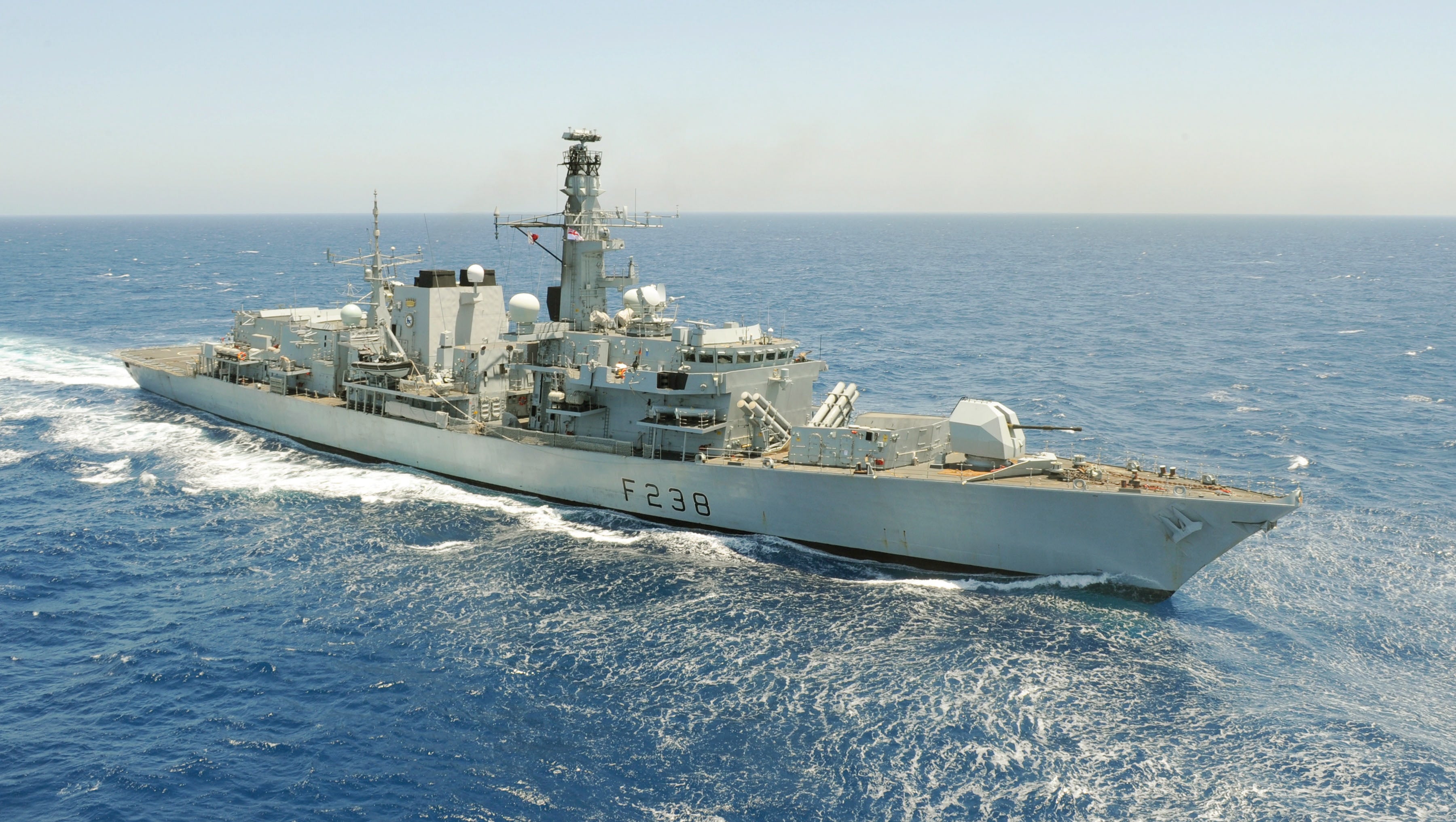 HMS Northumberland (F238) - At Sea High Starboard Bow View - Royal Navy ...