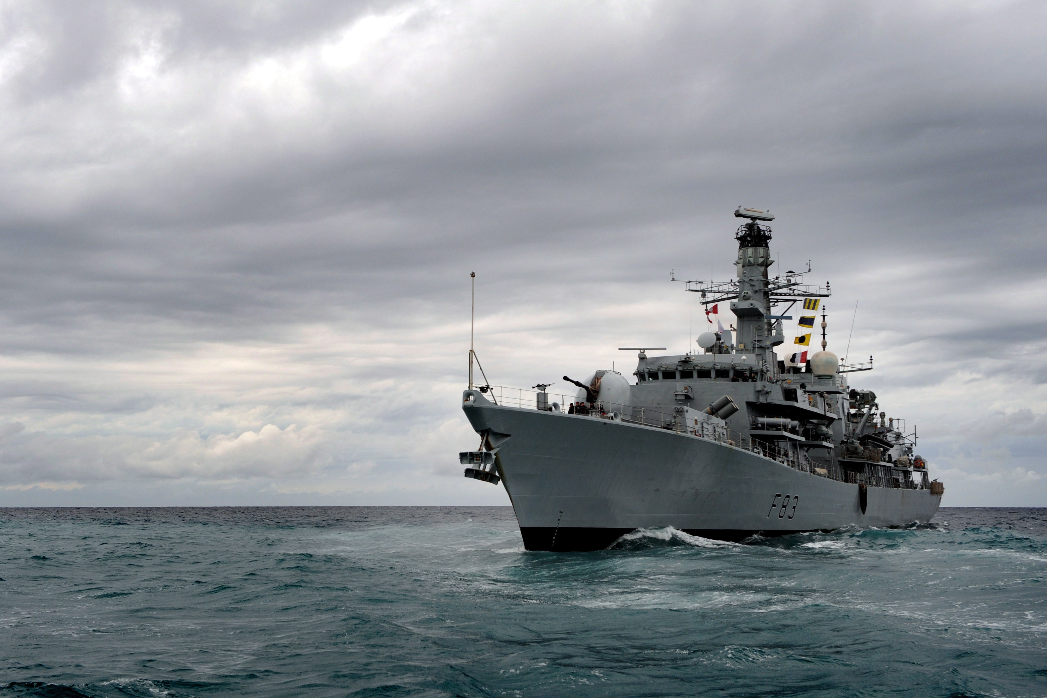 HMS St Albans (F83) - Low Port Bow View - Royal Navy Type 23 Frigate ...