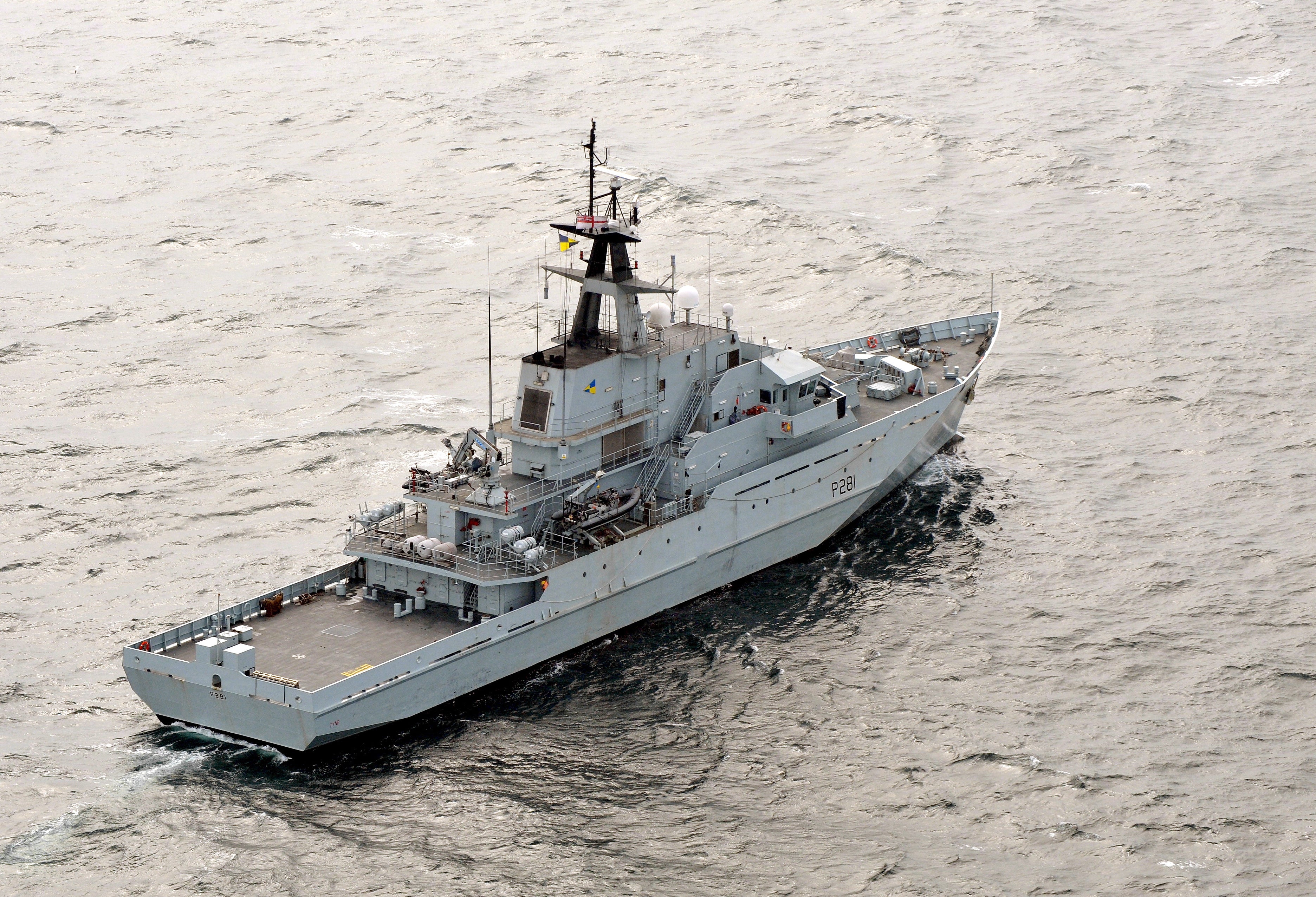 HMS Tyne (P281) - From The Air - Royal Navy River Class Patrol Vessel ...